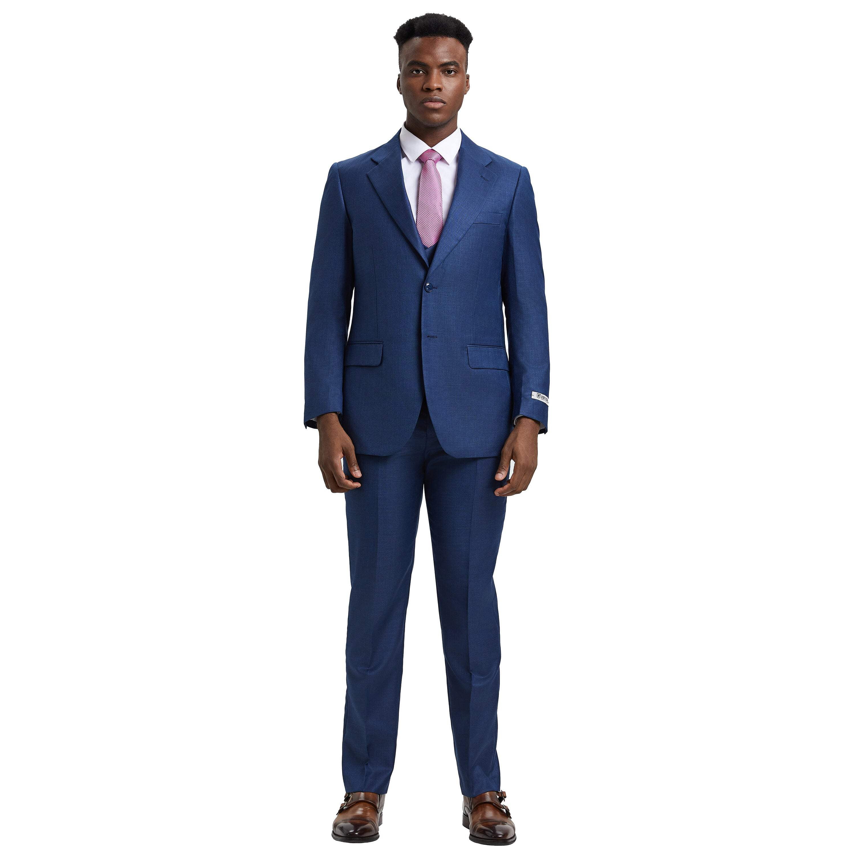 Men's Stacy Adams Sharkskin 3-Piece Suit - Walmart.com