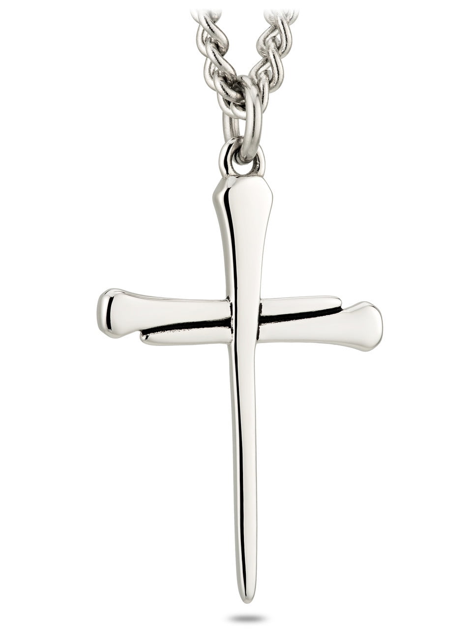 Men's Stainless Horseshoe Nail Cross Necklace-John 19:30 by Shields of ...