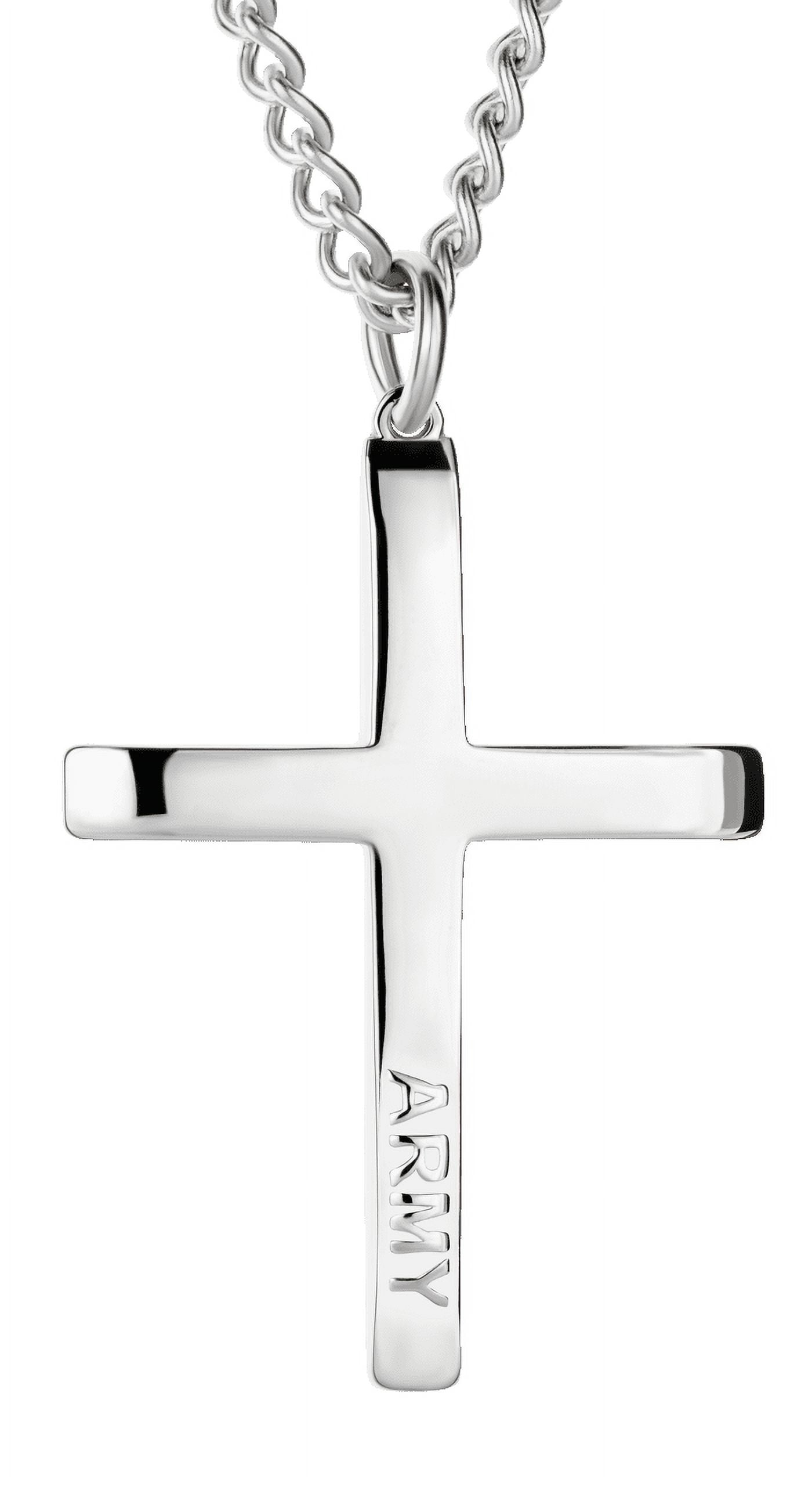 Men's Stainless Steel Army Cross Necklace- Joshua 1:9 by Shields of ...