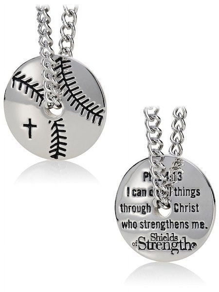 Men's Stainless Steel Baseball/Softball Pendant Necklace-Phil 4:13 by ...