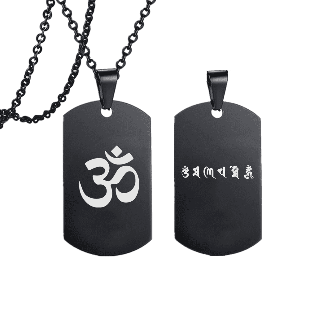 Men's Stainless Steel Buddhist OM Symbol Jewelry for Protection, Om ...