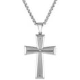 Men's Stainless Steel Diamond Accent Grooved Cross Pendant - Walmart.com