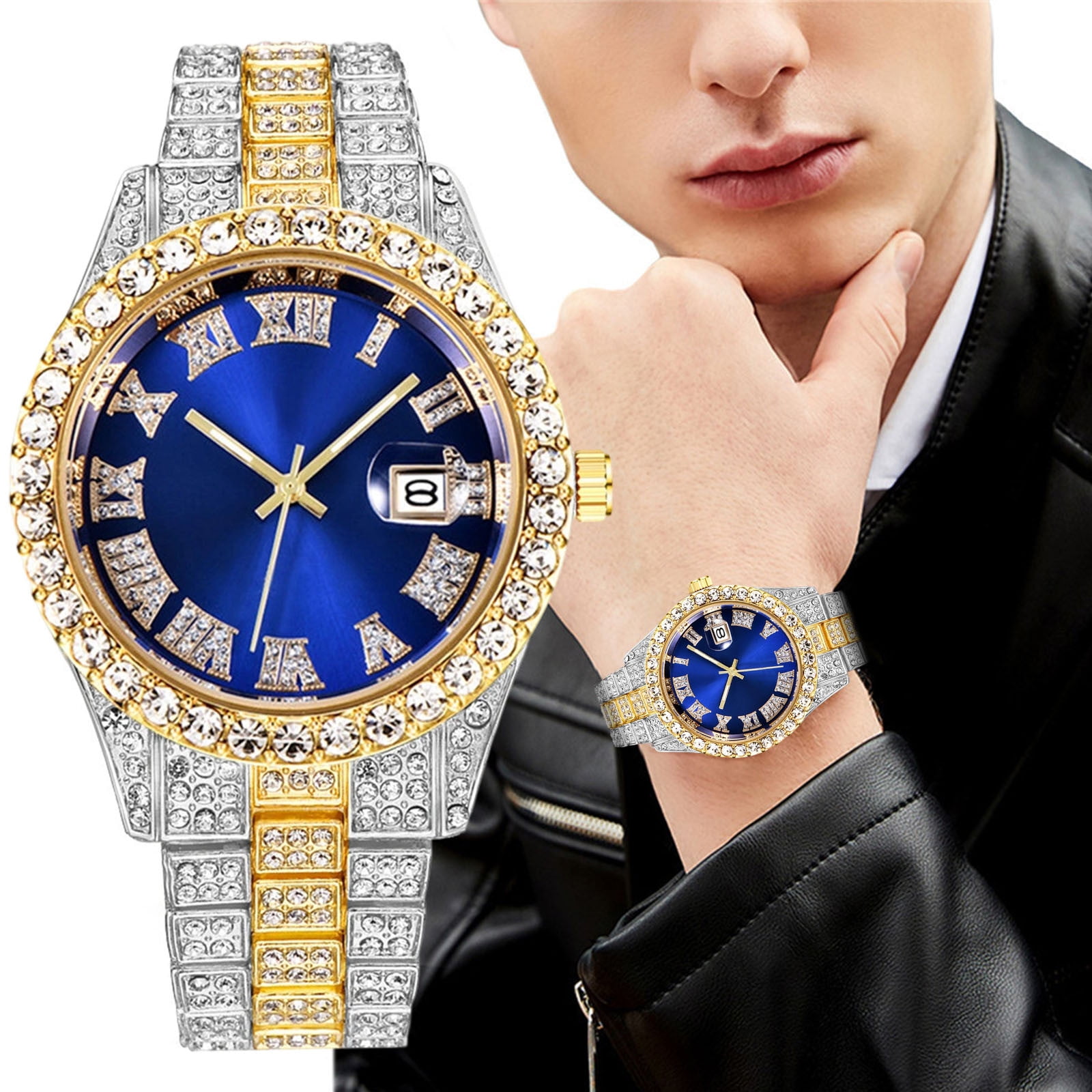 Men's Stainless Steel Dress Watch - Roman Numerals, Quartz Movement ...