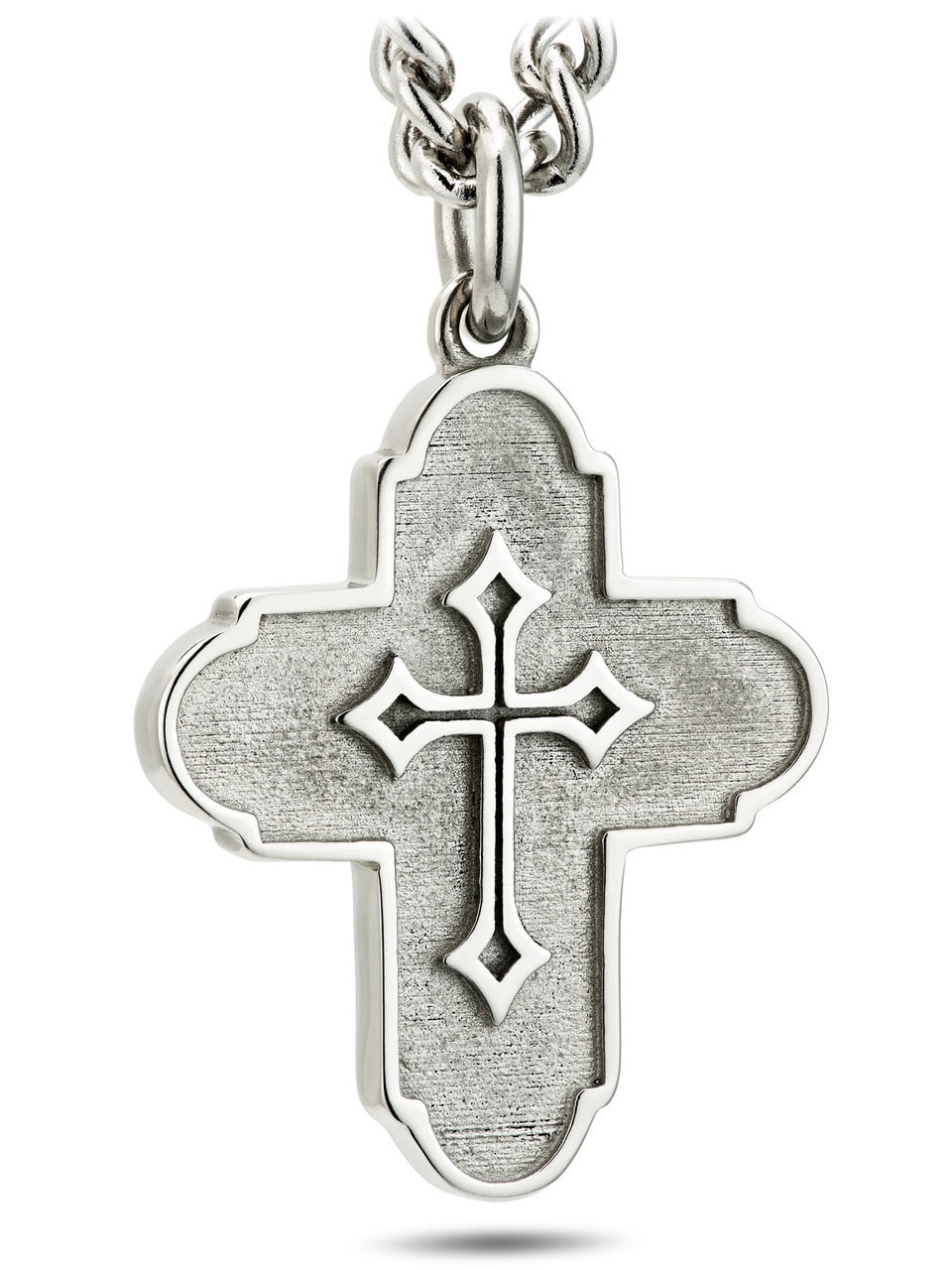 Men's Stainless Steel Fearless Cross Necklace- Psalm 56:3-4 by Shields ...