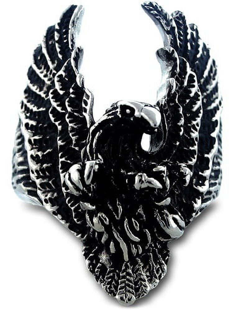 Men's Stainless Steel Flying Eagle Ring - Walmart.com