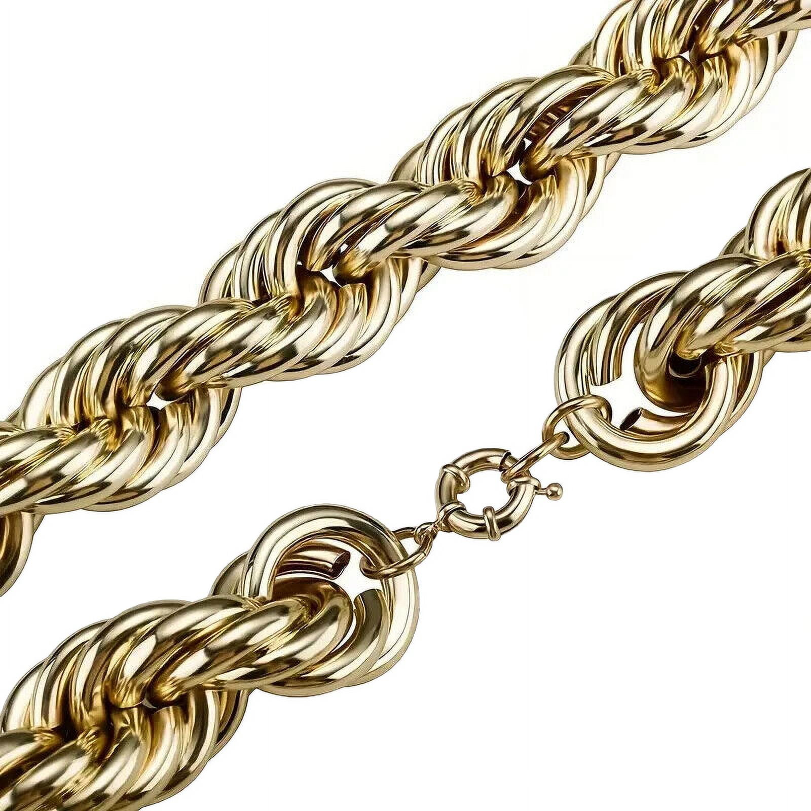 Men's Stainless Steel Hollow Rope Chain Big Chunky Necklace Hip Hop 90 ...