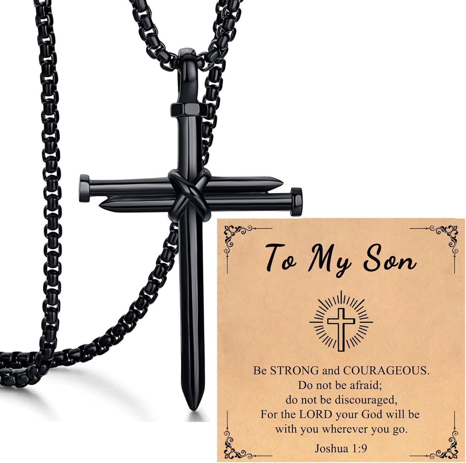 Men's Stainless Steel Nail Cross Pendant Necklace Birthday Valentiens ...