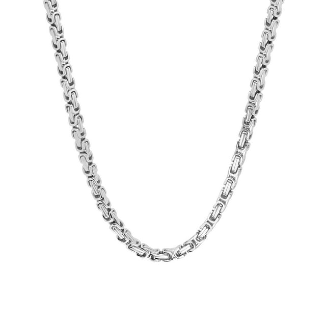 Men's Stainless Steel Square Byzantine Chain, 24" - Walmart.com