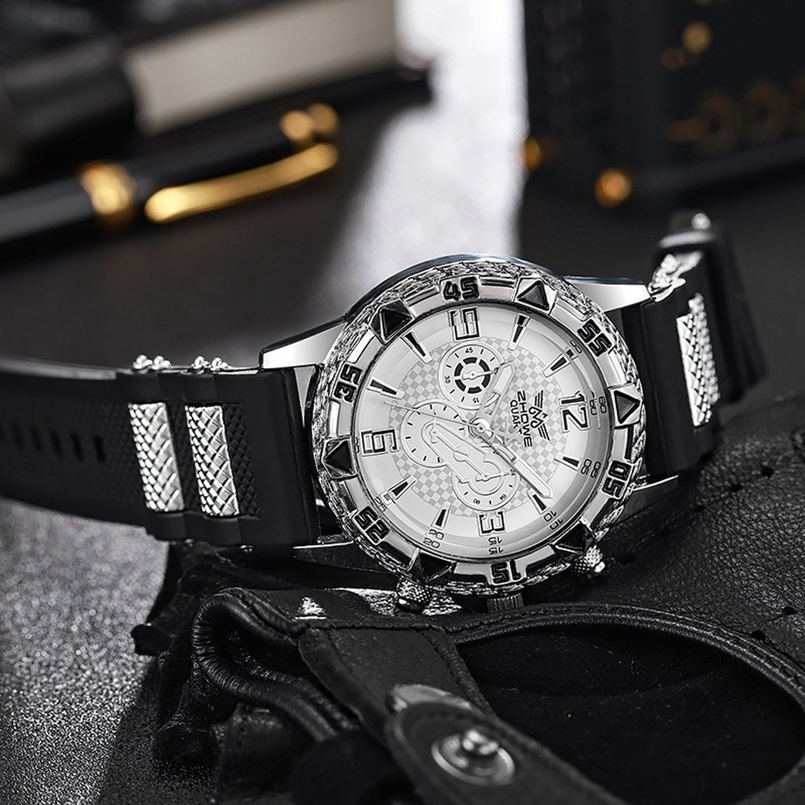 Men's Stainless Steel Watch, Silver Analog Dial with Chronograph ...