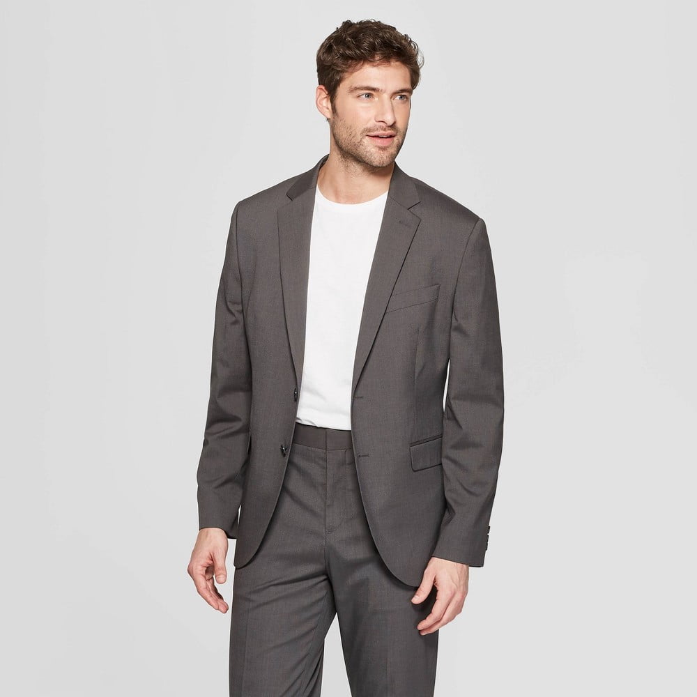 Men's Standard Fit Suit Jacket - Goodfellow & Co Charcoal 34L - Walmart.com