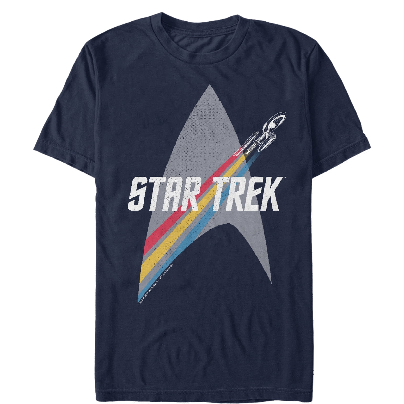 Men's Star Trek Enterprise Starfleet Rainbow Streak Graphic Tee Navy ...