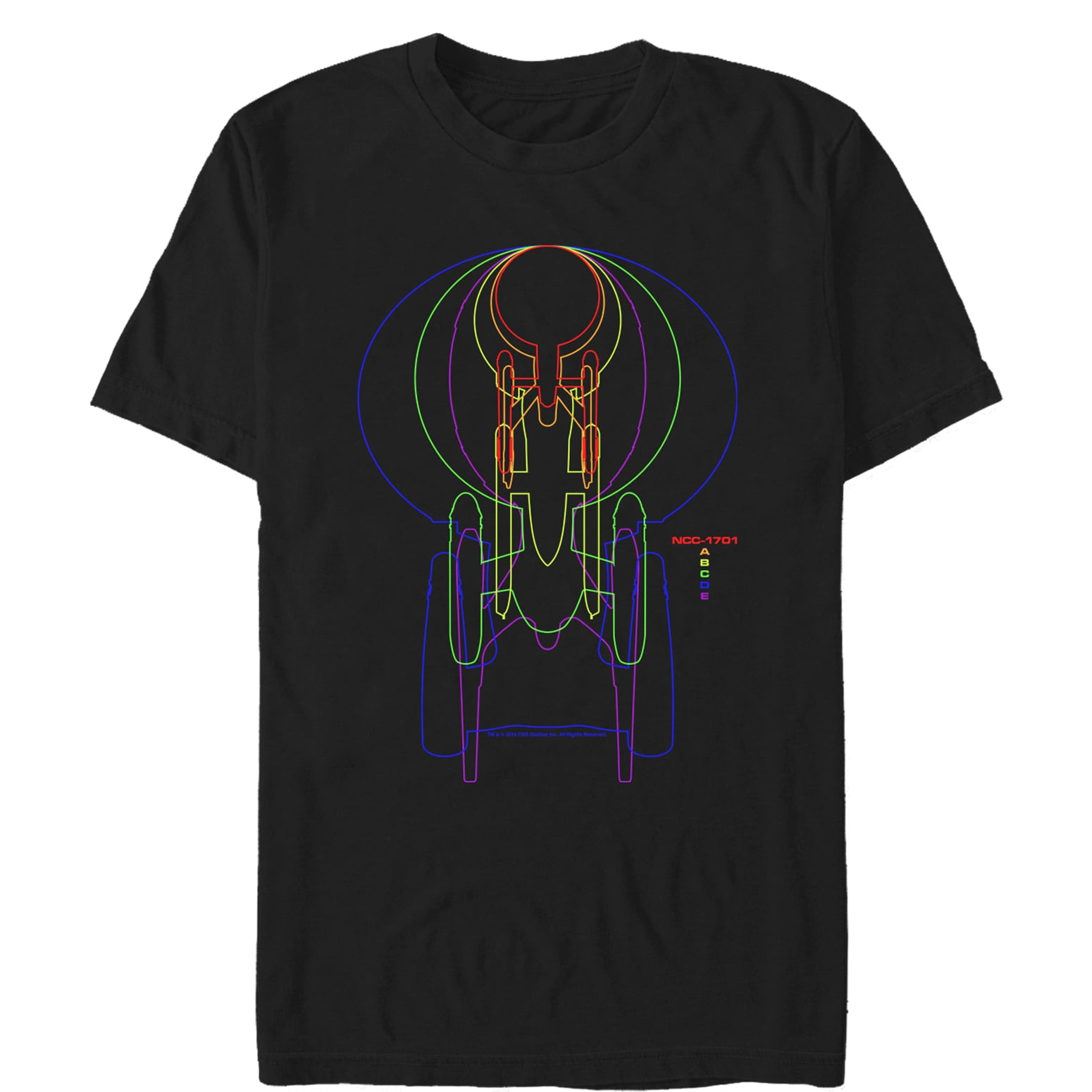 Men's Star Trek Rainbow Enterprise Evolution Graphic Tee Black X Large ...
