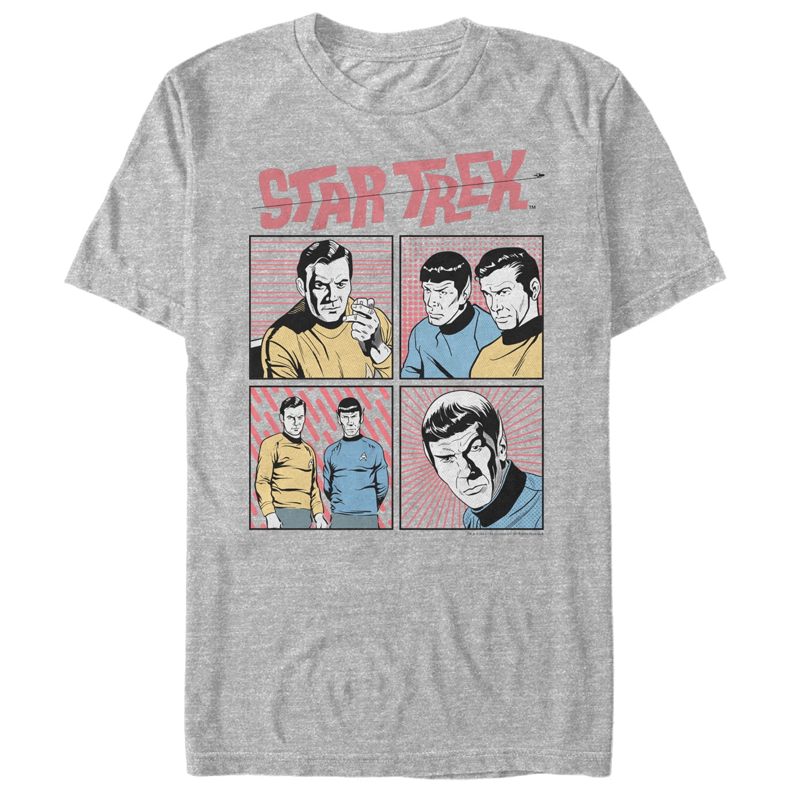 Men's Star Trek Retro Cartoon Kirk & Spock Comic Frames Graphic Tee ...