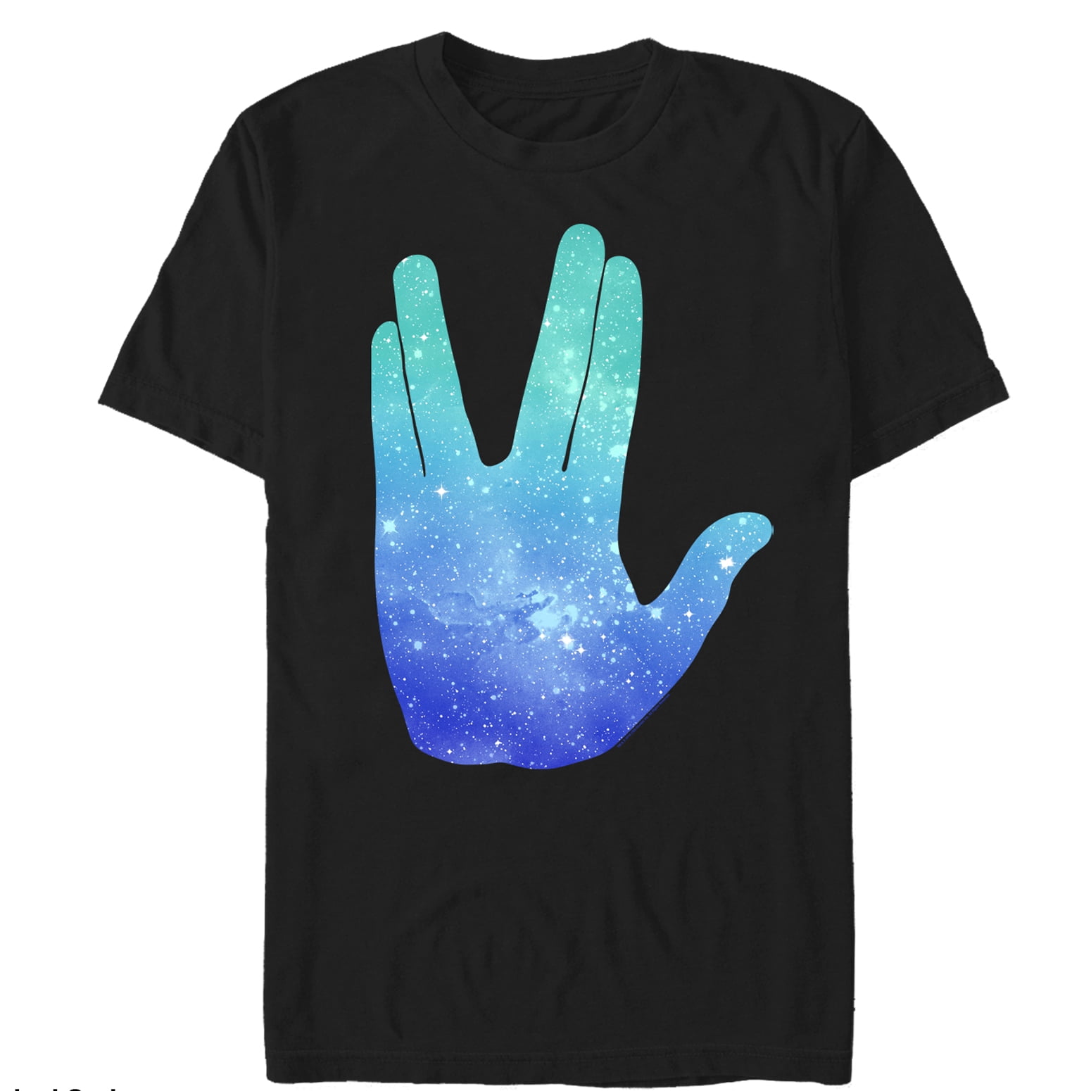 Men's Star Trek Spock Galactic Vulcan Salute Graphic Tee Black X Large ...