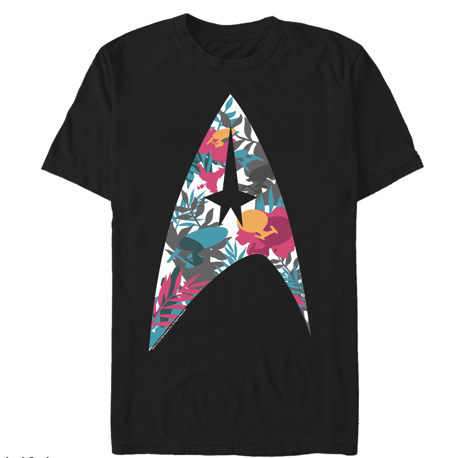 Men's Star Trek Tropical Starfleet Insignia Graphic Tee Black 3X Large ...