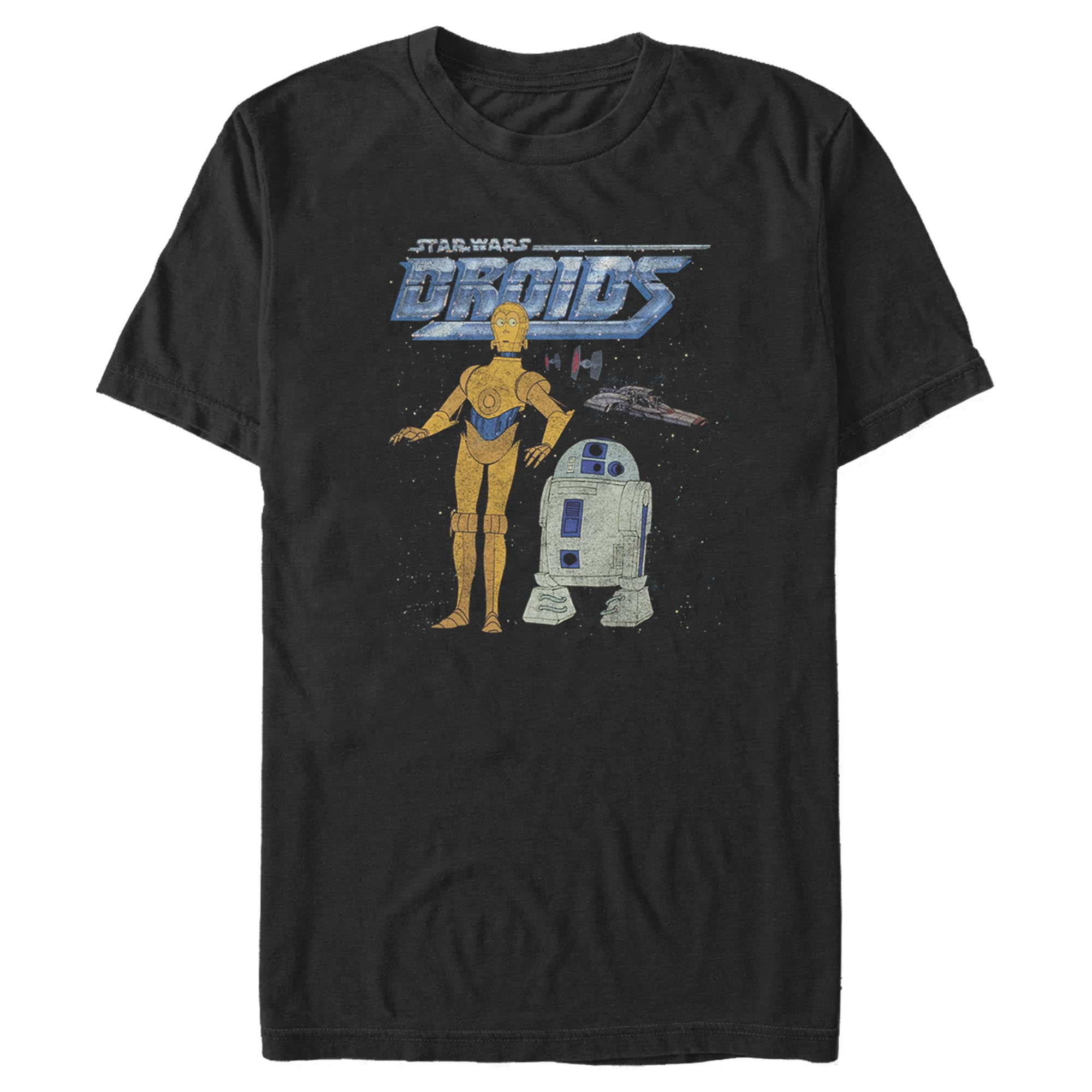 Men's Star Wars: A New Hope R2-D2 and C-3PO Droids in Space Graphic T ...