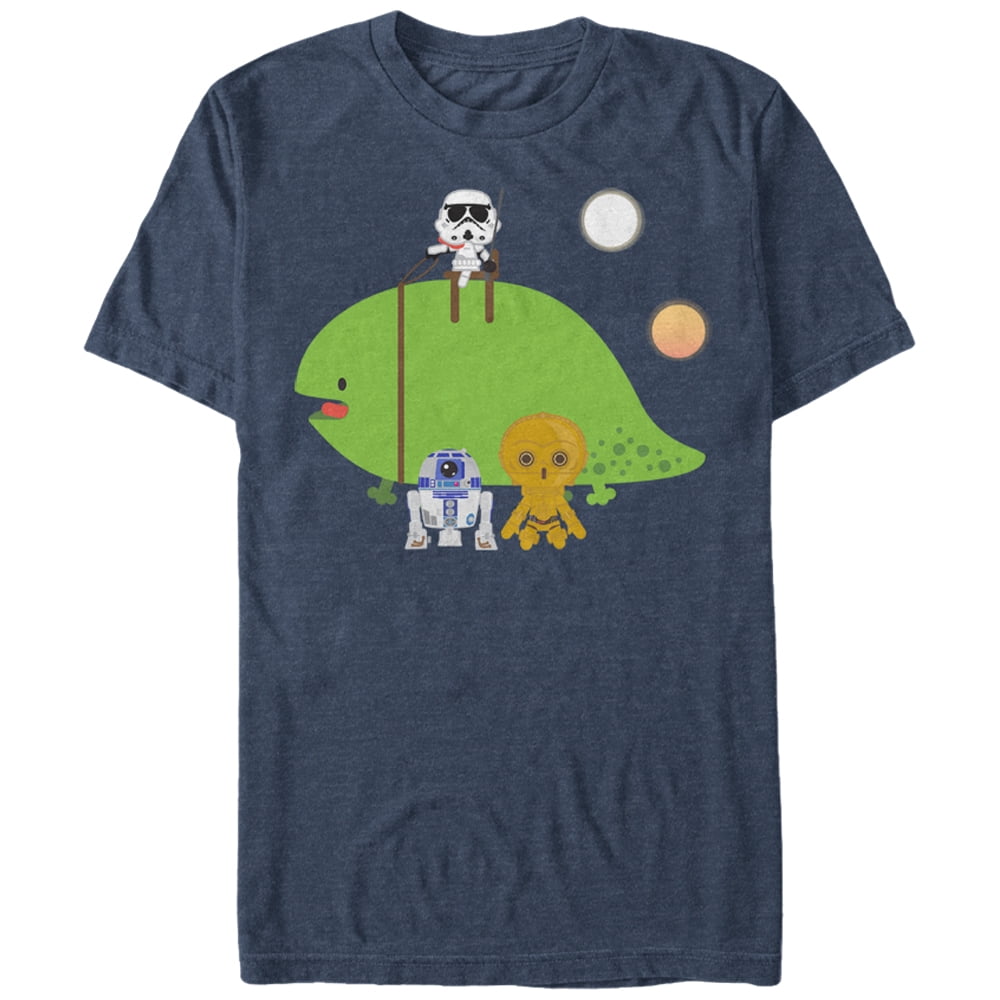 Men's Star Wars Cute Cartoon Dewback and Friends Graphic Tee Navy Blue ...