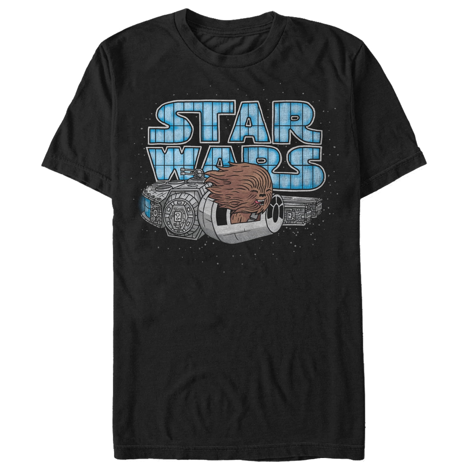 Men's Star Wars Cute Chewie Hair Party Cartoon Graphic Tee Black 3X ...