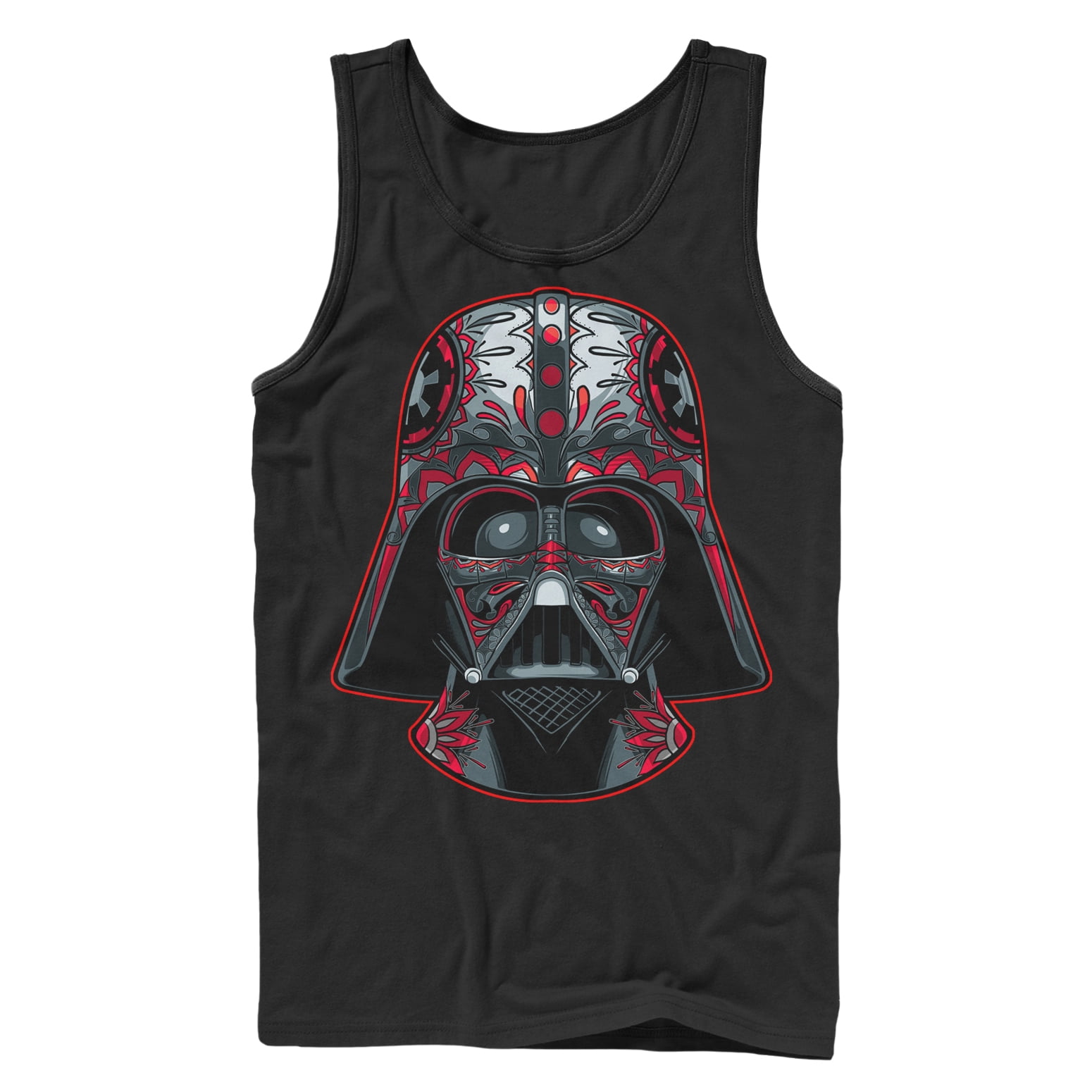Men's Star Wars Darth Vader Helmet Markings Tank Top Black Large ...