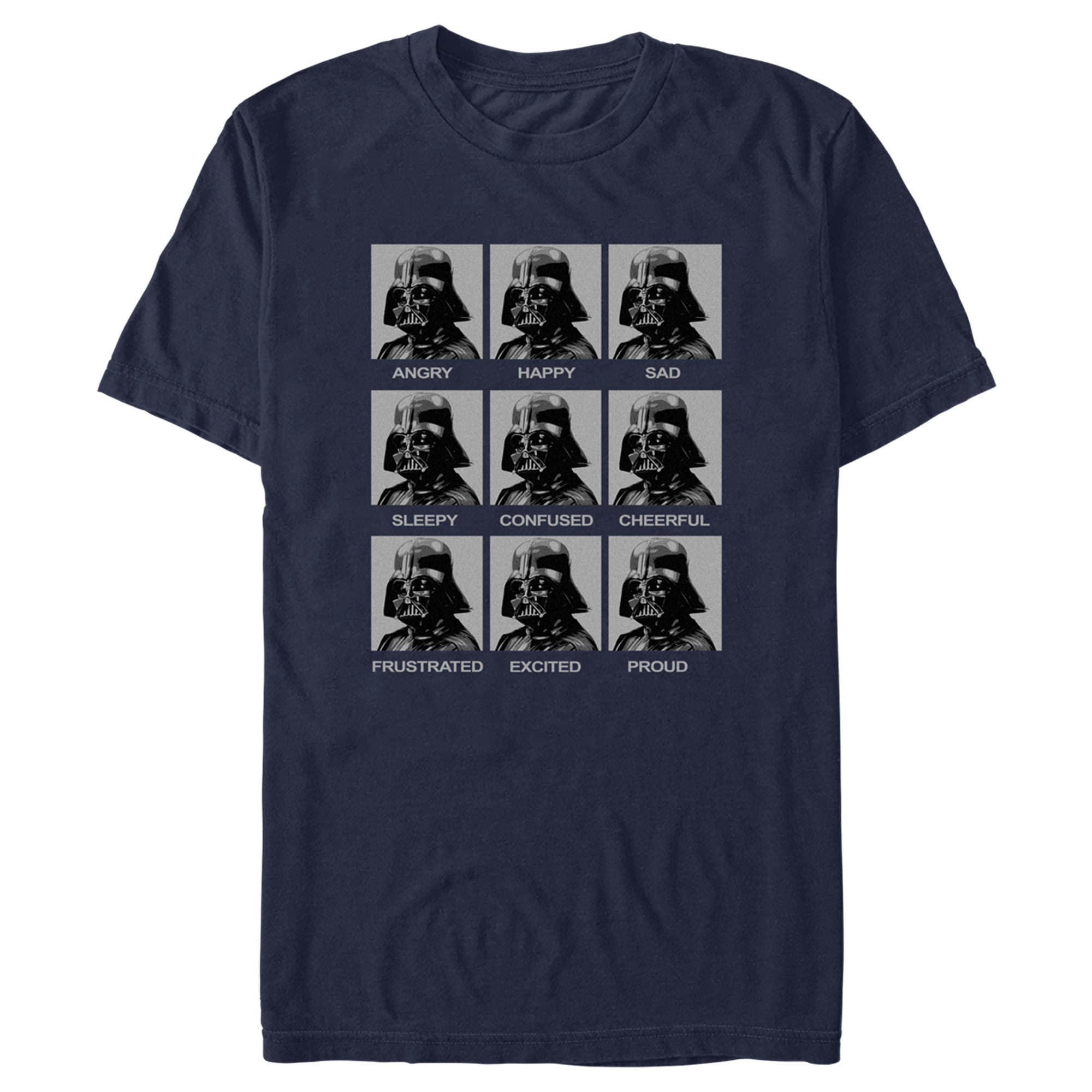 Men's Star Wars Expressions of Darth Vader Graphic Tee Navy Blue Large - Walmart.com