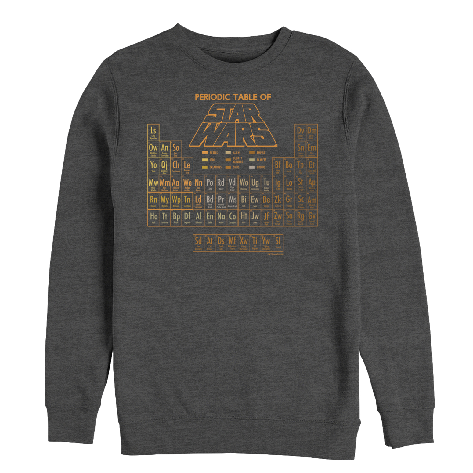 Men's Star Wars Fade Periodic Table of Elements Sweatshirt Charcoal ...