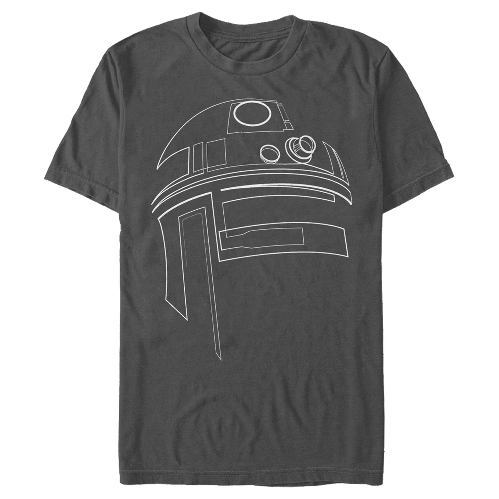 Men's Star Wars R2-D2 Outline Graphic Tee Charcoal Small - Walmart.com