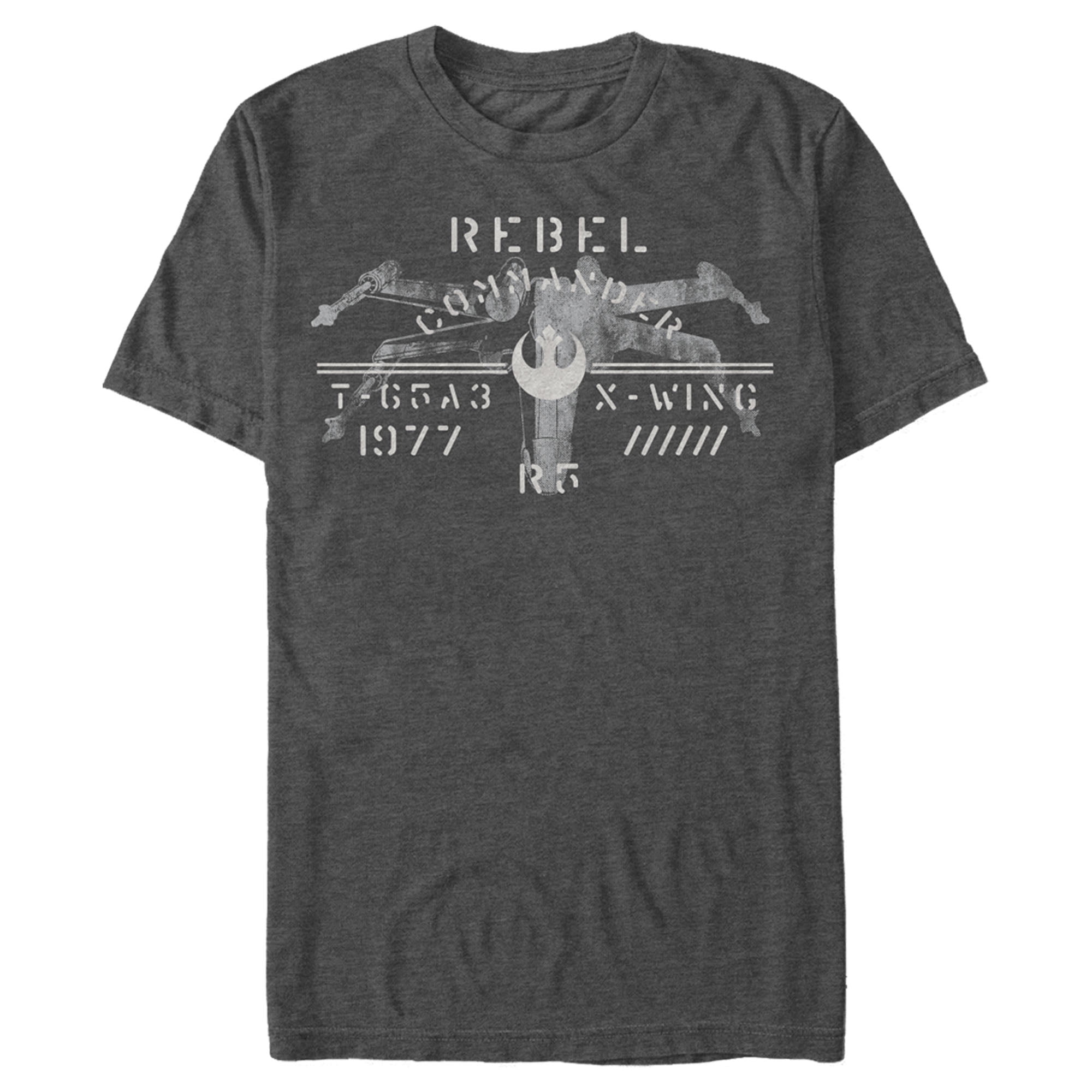 Men's Star Wars Rebel X-Wing Commander T-65A3 Graphic Tee Charcoal ...