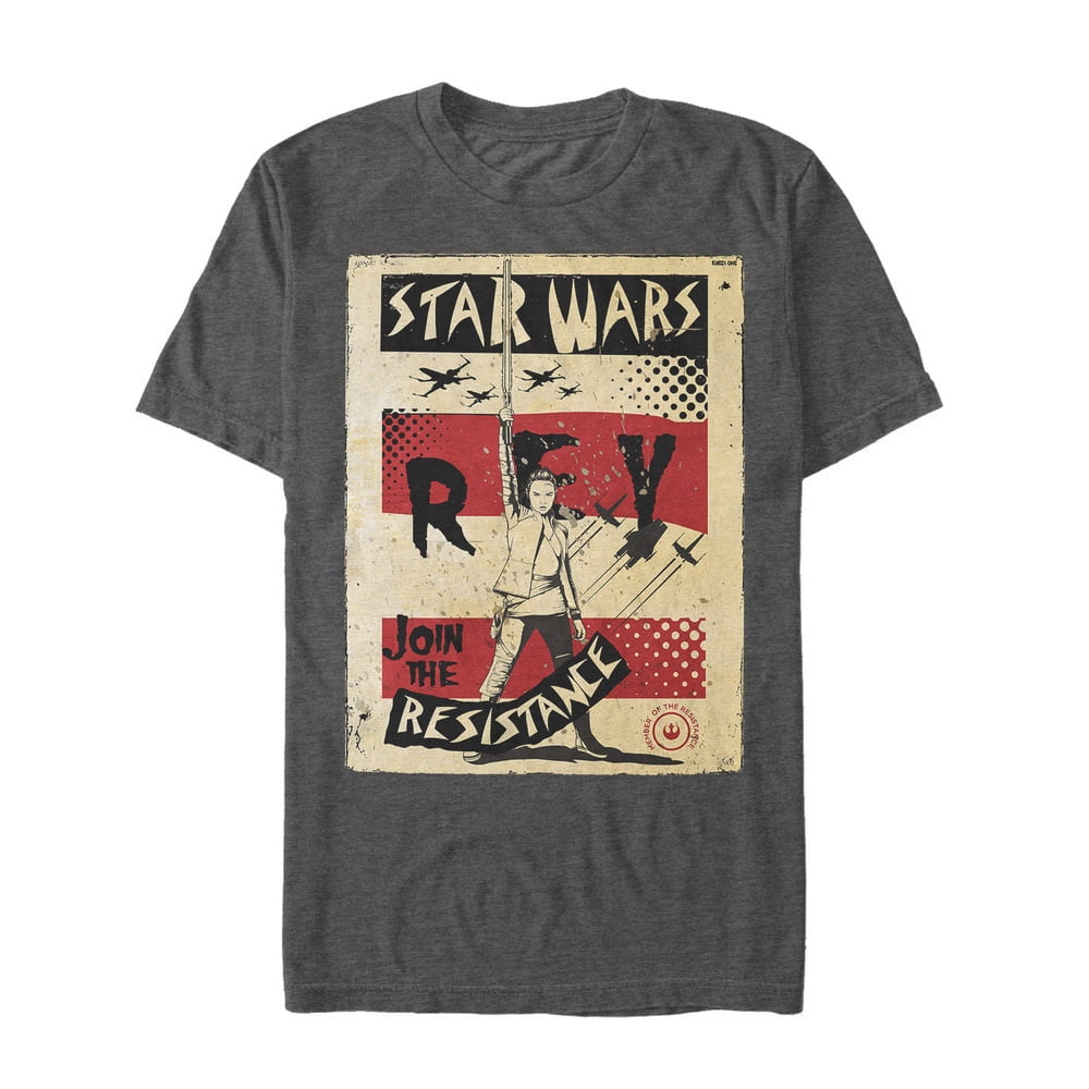 Men's Star Wars The Last Jedi Rey Join Poster Graphic Tee Charcoal ...