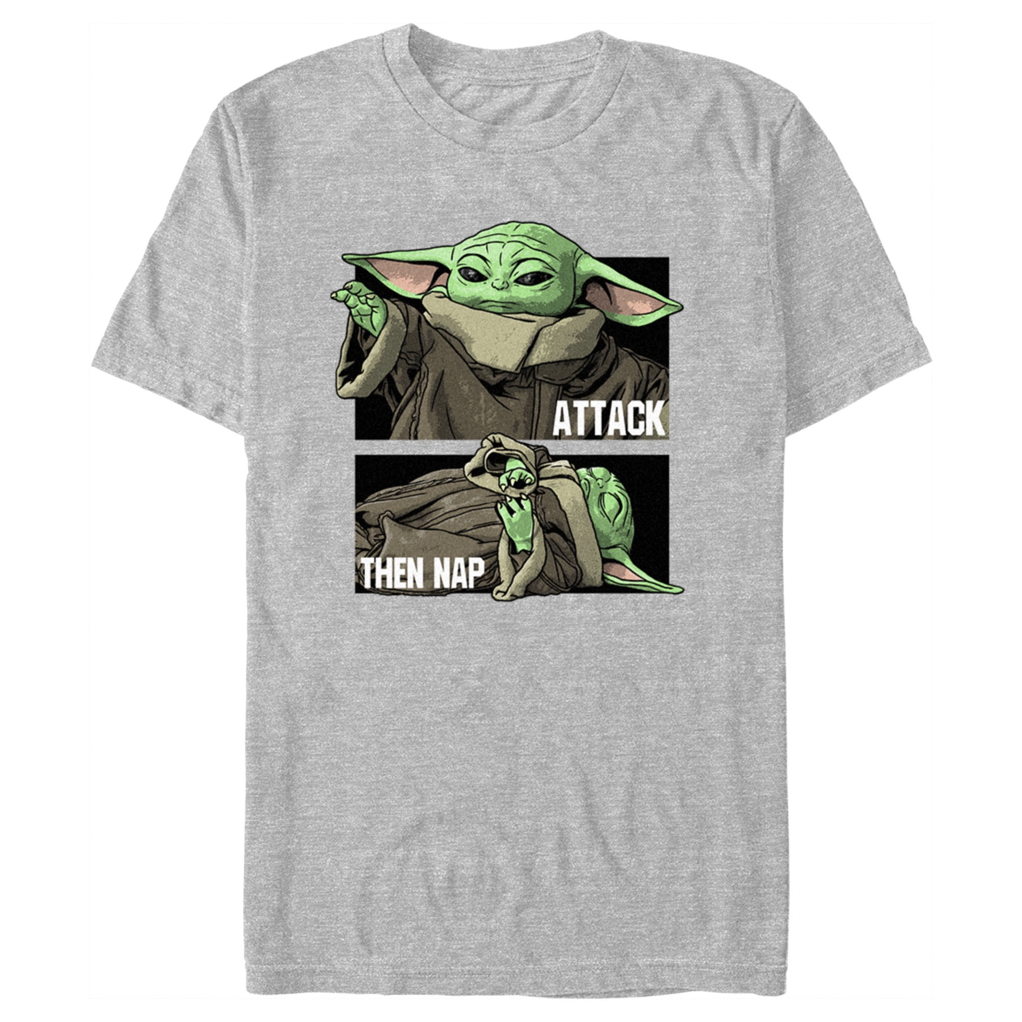 Men's Star Wars: The Mandalorian Grogu Attack Then Nap Graphic Tee ...