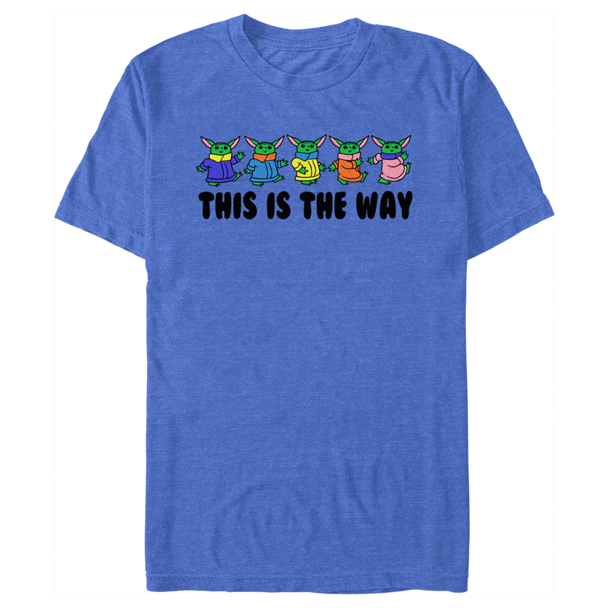 Men's Star Wars: The Mandalorian Grogu This is the Way Conga Line Graphic Tee Royal Blue Heather ...