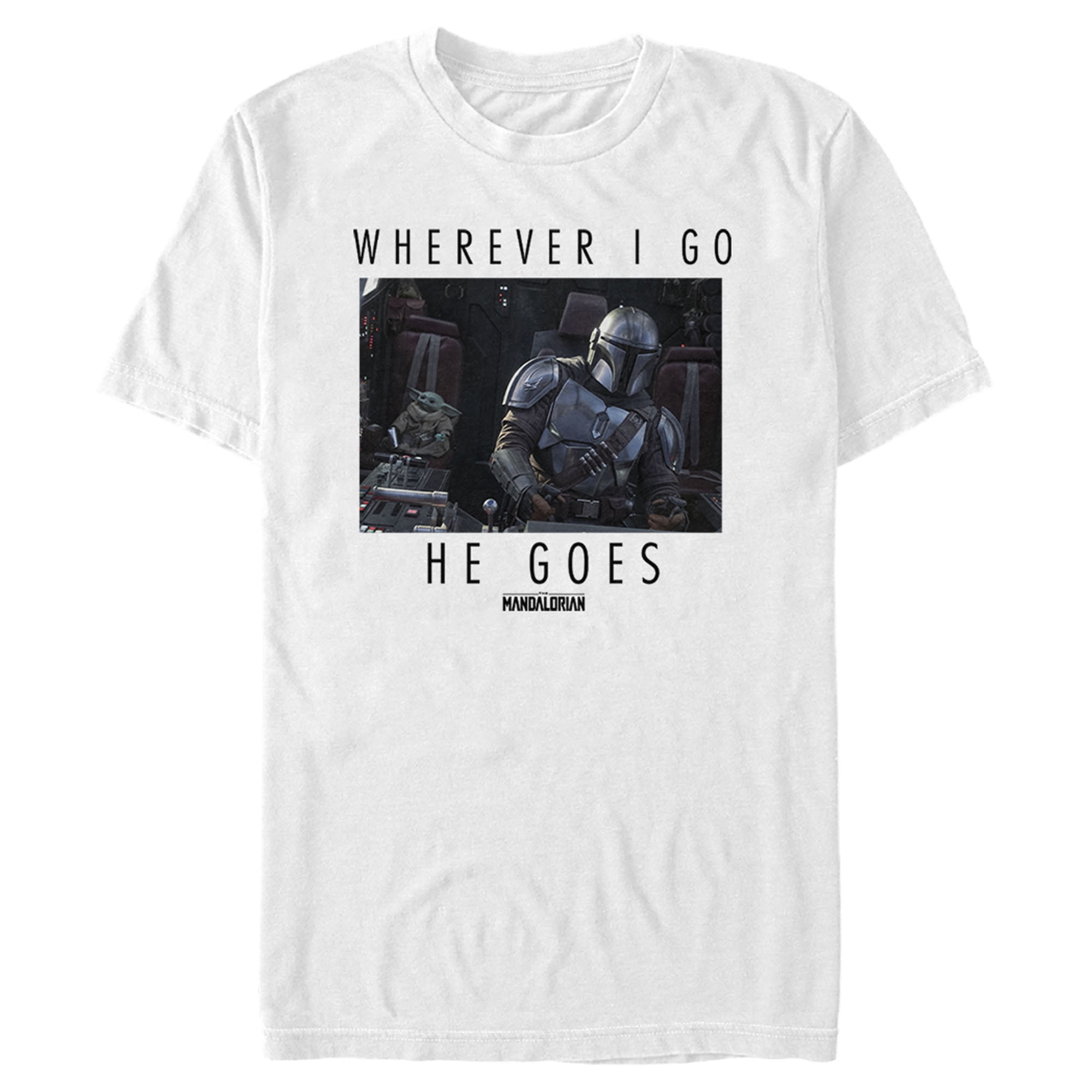 Men's Star Wars: The Mandalorian Wherever I Go He Goes Graphic Tee ...