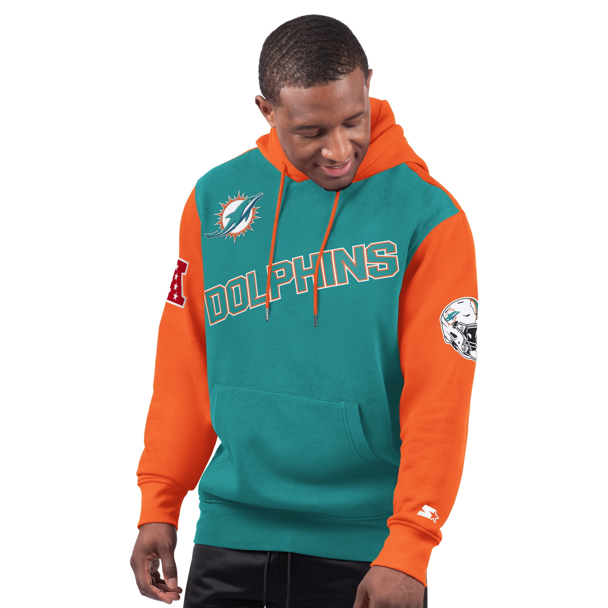 Men's Starter Aqua Miami Dolphins Extreme Pullover Hoodie - Walmart.com