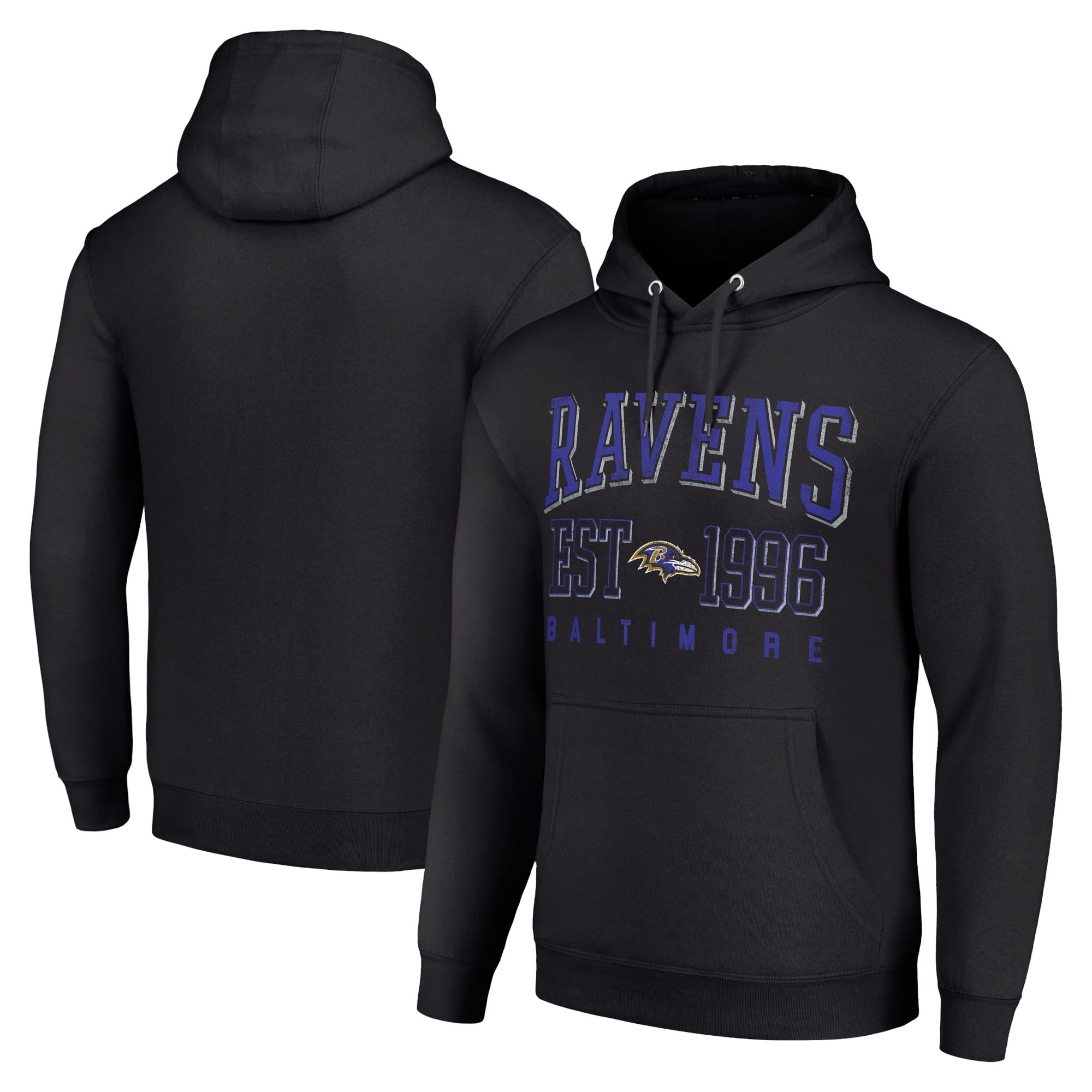 Unisex Starter Black Baltimore Ravens Throwback Logo Pullover Hoodie ...