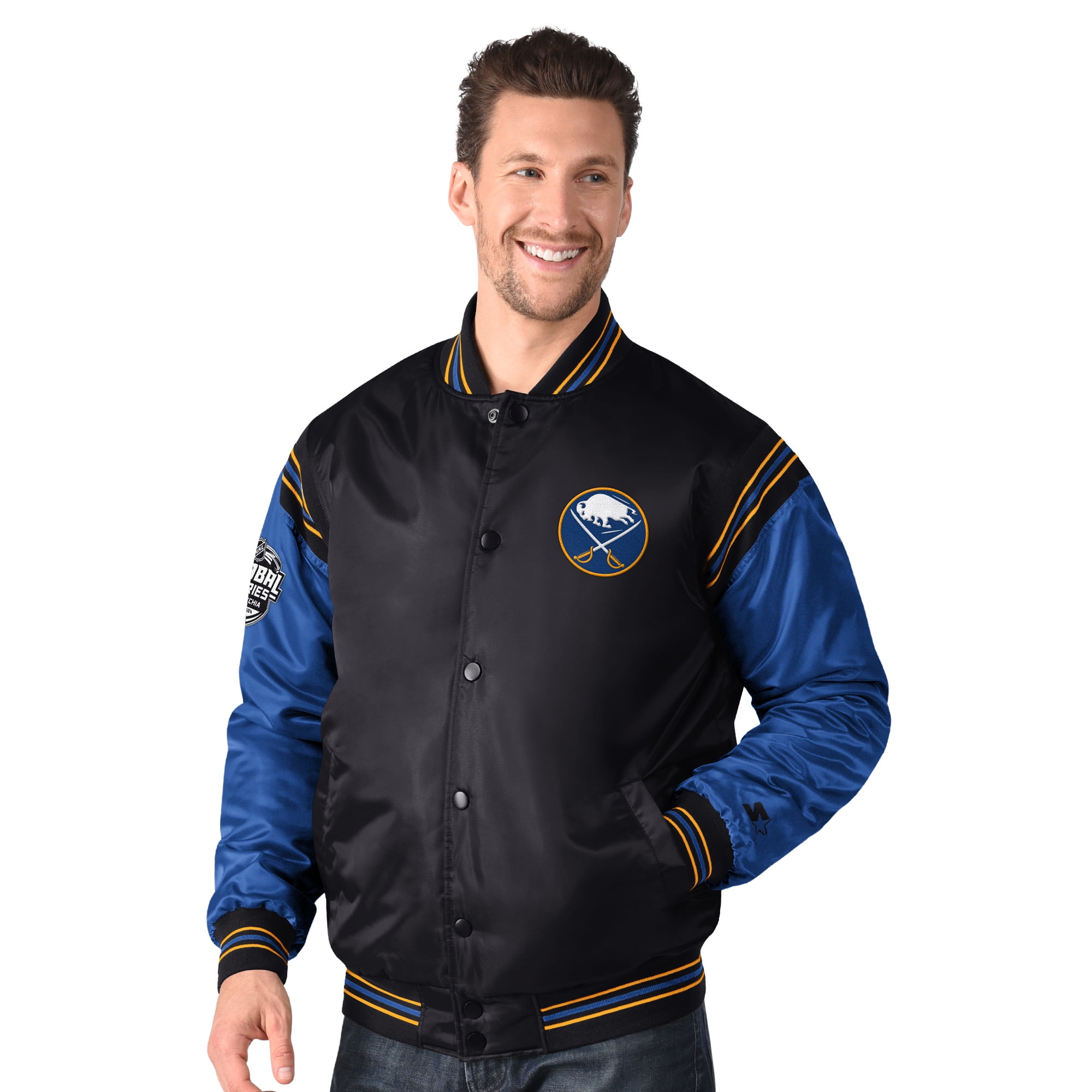 Men's Starter Black Buffalo Sabres 2024 NHL Global Series Full-Snap ...