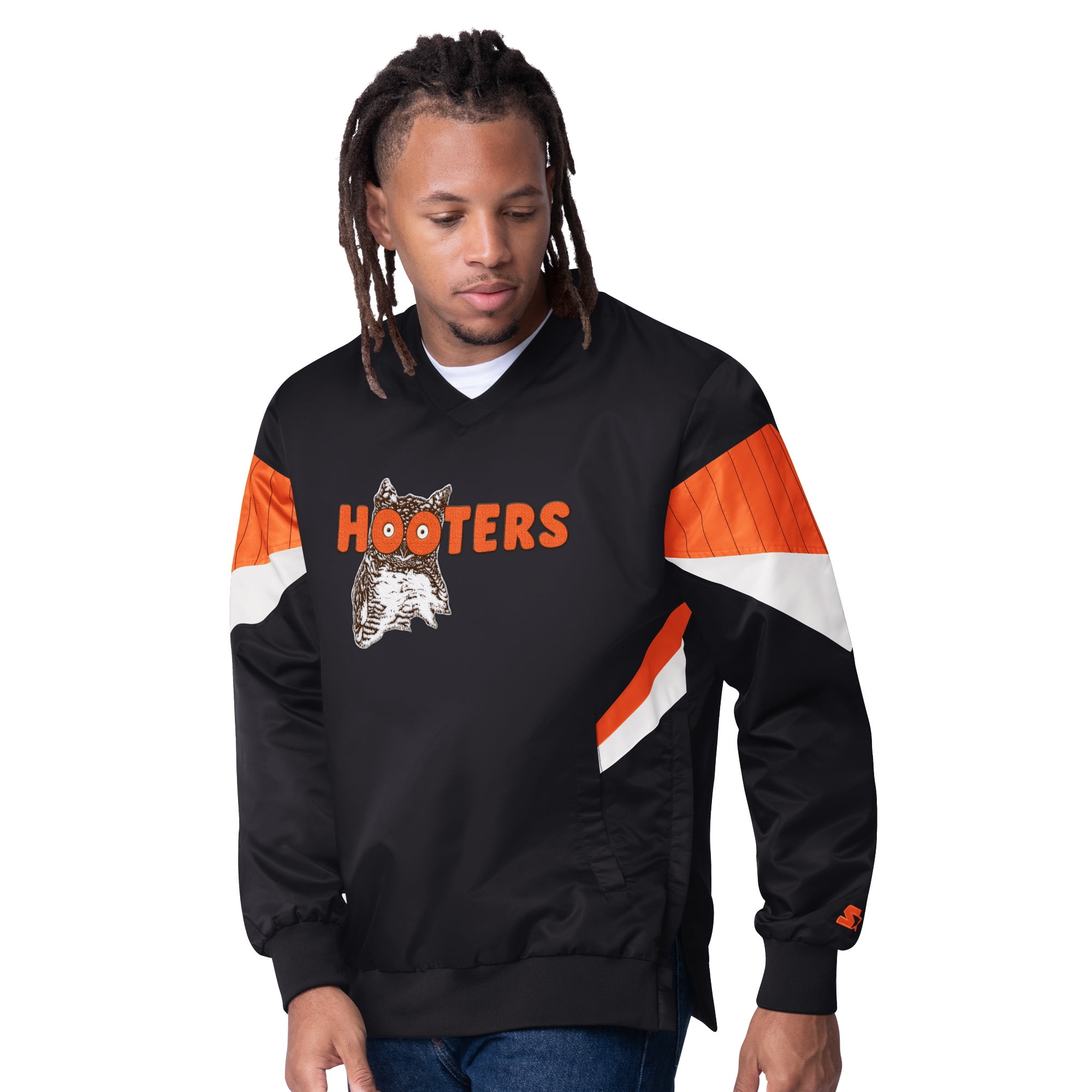 Men's Starter Black Chase Elliott Hooters Striker I V-Neck Pullover ...