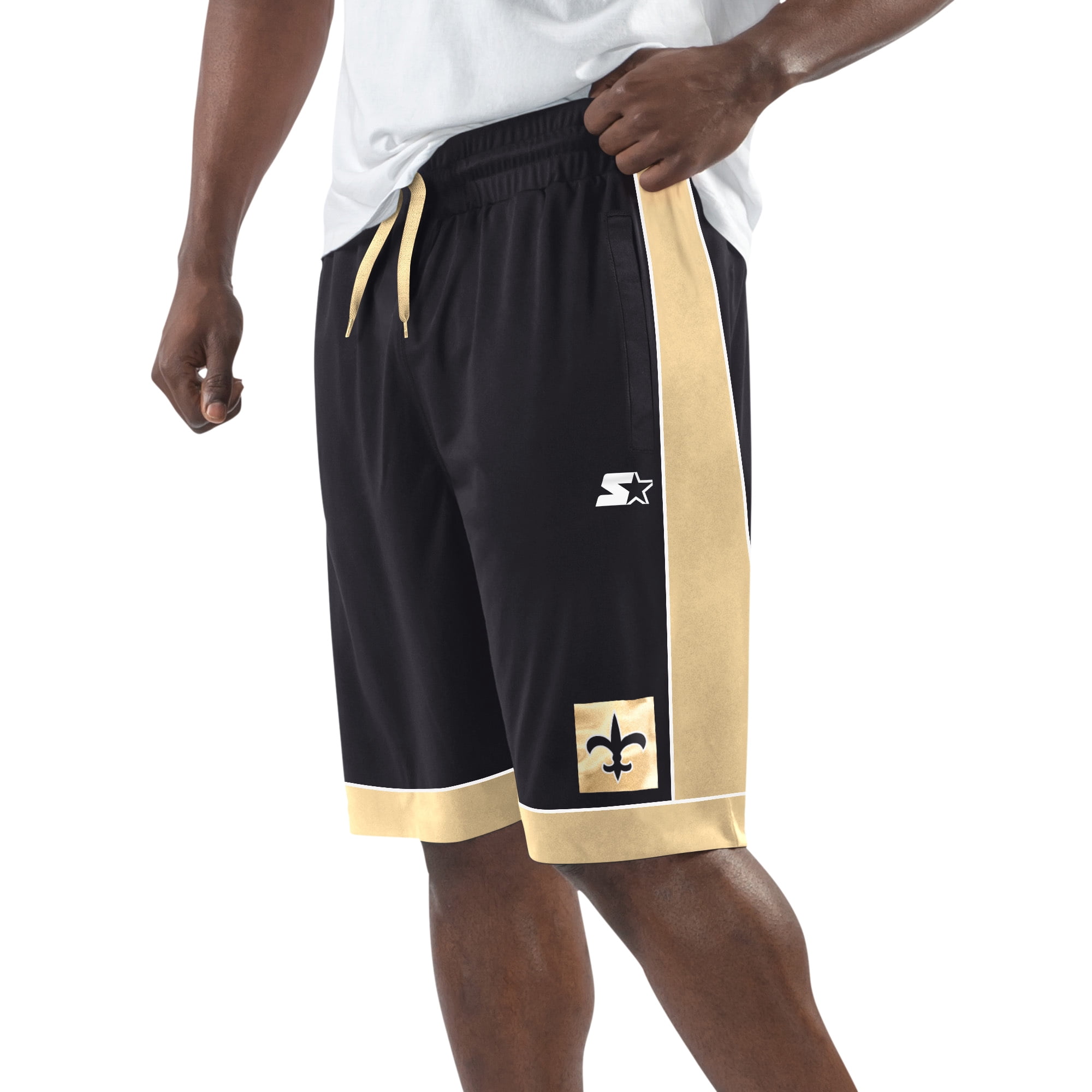 Men's Starter Black/Gold New Orleans Saints Vintage Fan Favorite Shorts ...