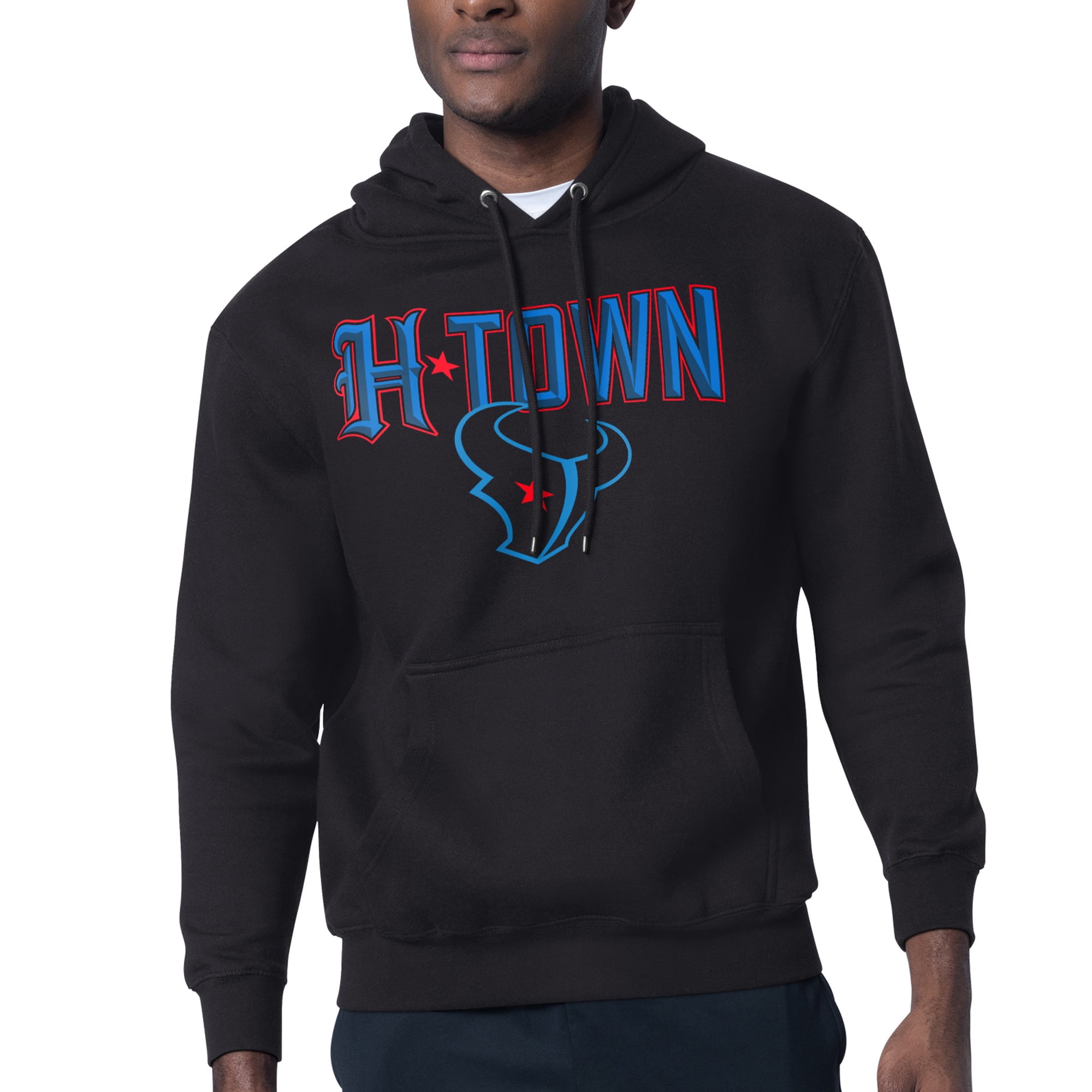 Men's Starter Black Houston Texans H-Town Graphic Fleece Pullover ...