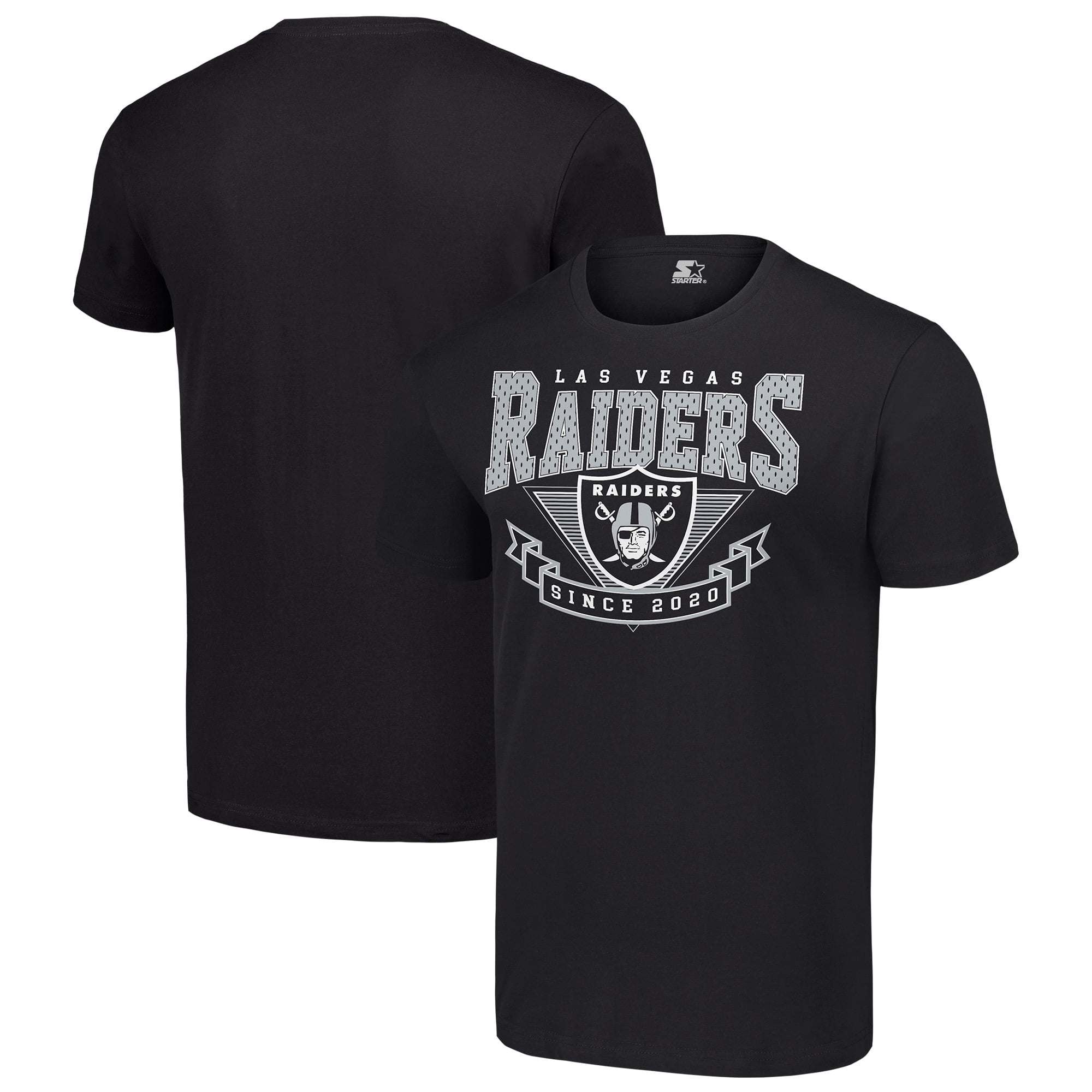 Men's Starter Black Las Vegas Raiders 80s Inspired Team Logo T-Shirt ...