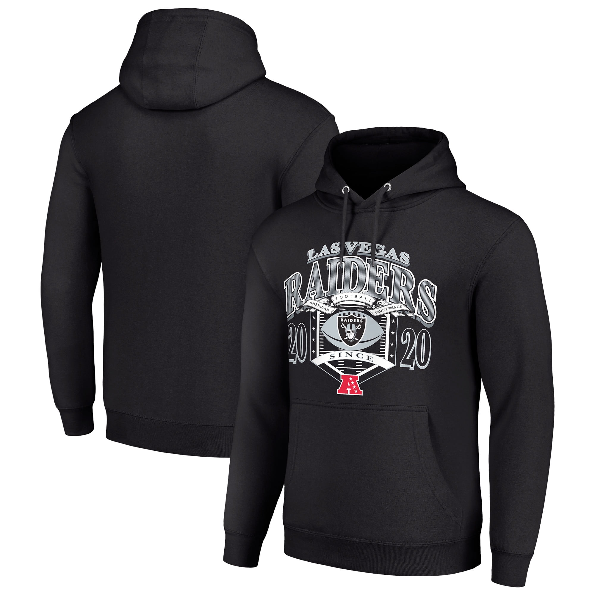 Men's Starter Black Las Vegas Raiders 80s Retro Pullover Hoodie ...