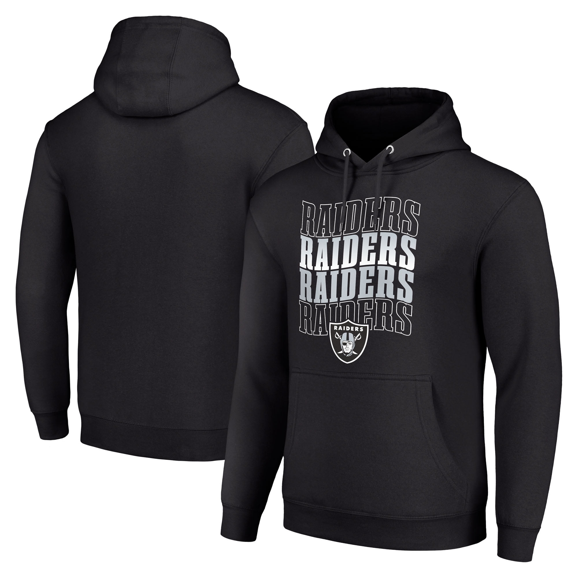 Men's Starter Black Las Vegas Raiders Four Team Name Logo Fleece ...