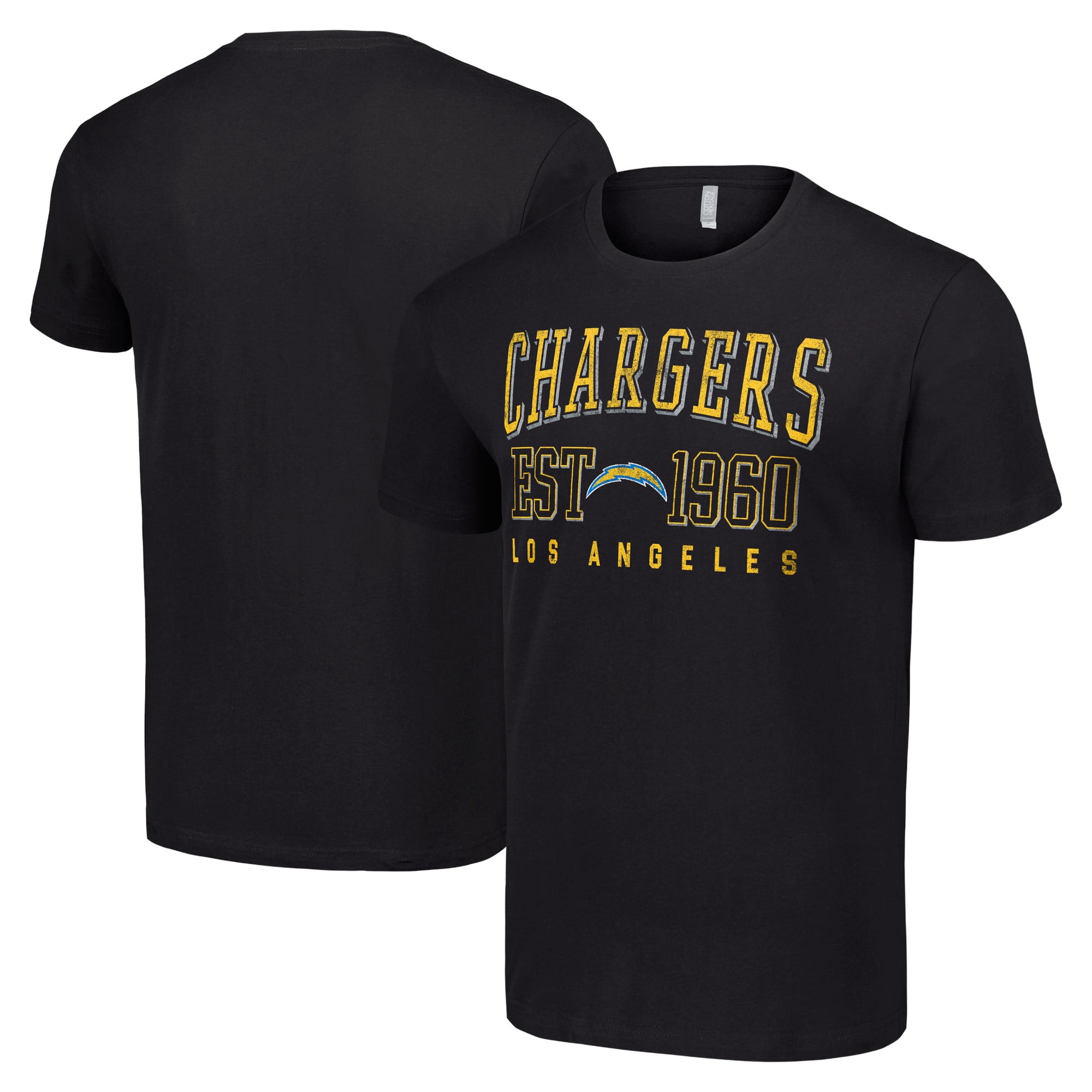 Men's Starter Black Los Angeles Chargers Throwback Logo T-Shirt ...