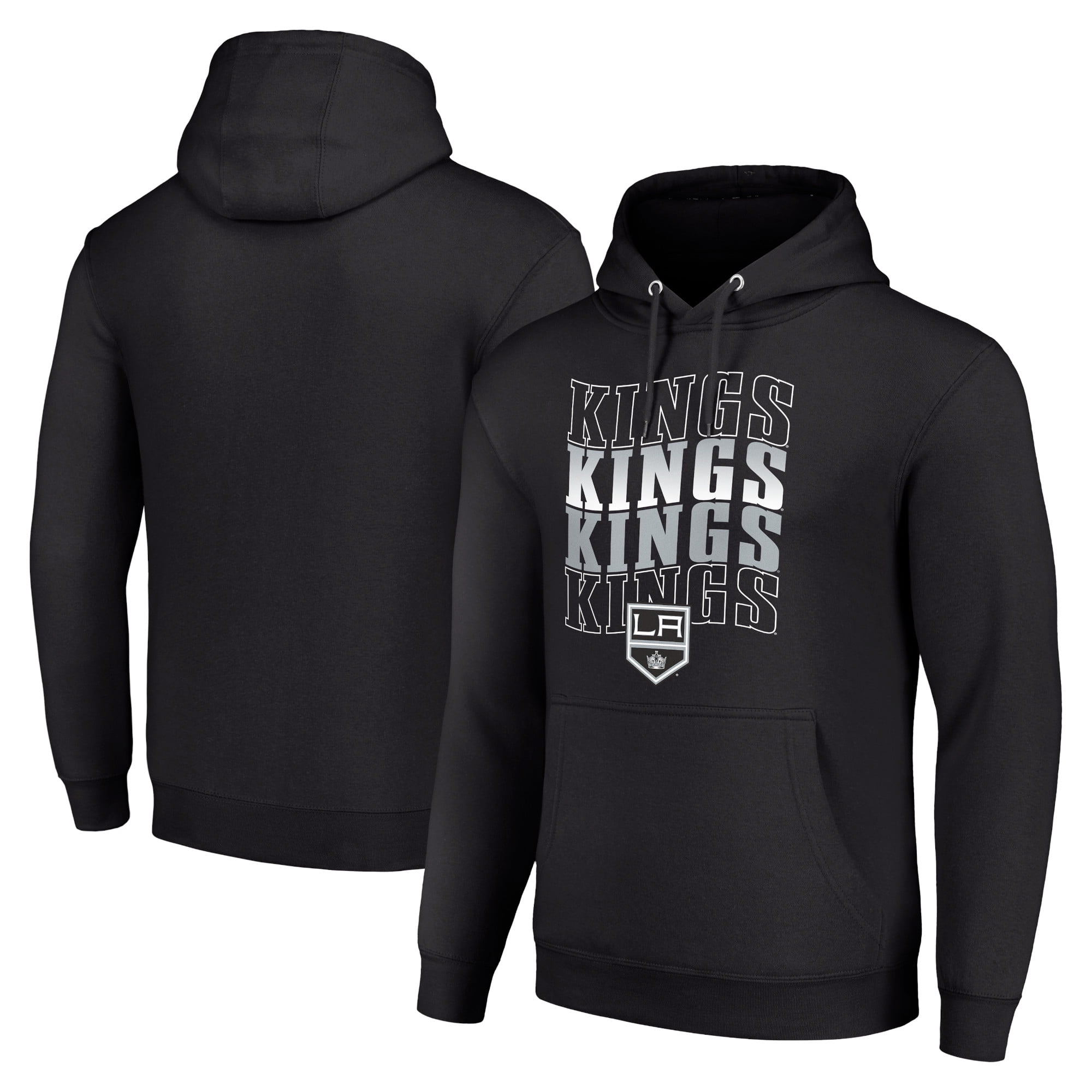 Men's Starter Black Los Angeles Kings Four Team Name Logo Fleece ...