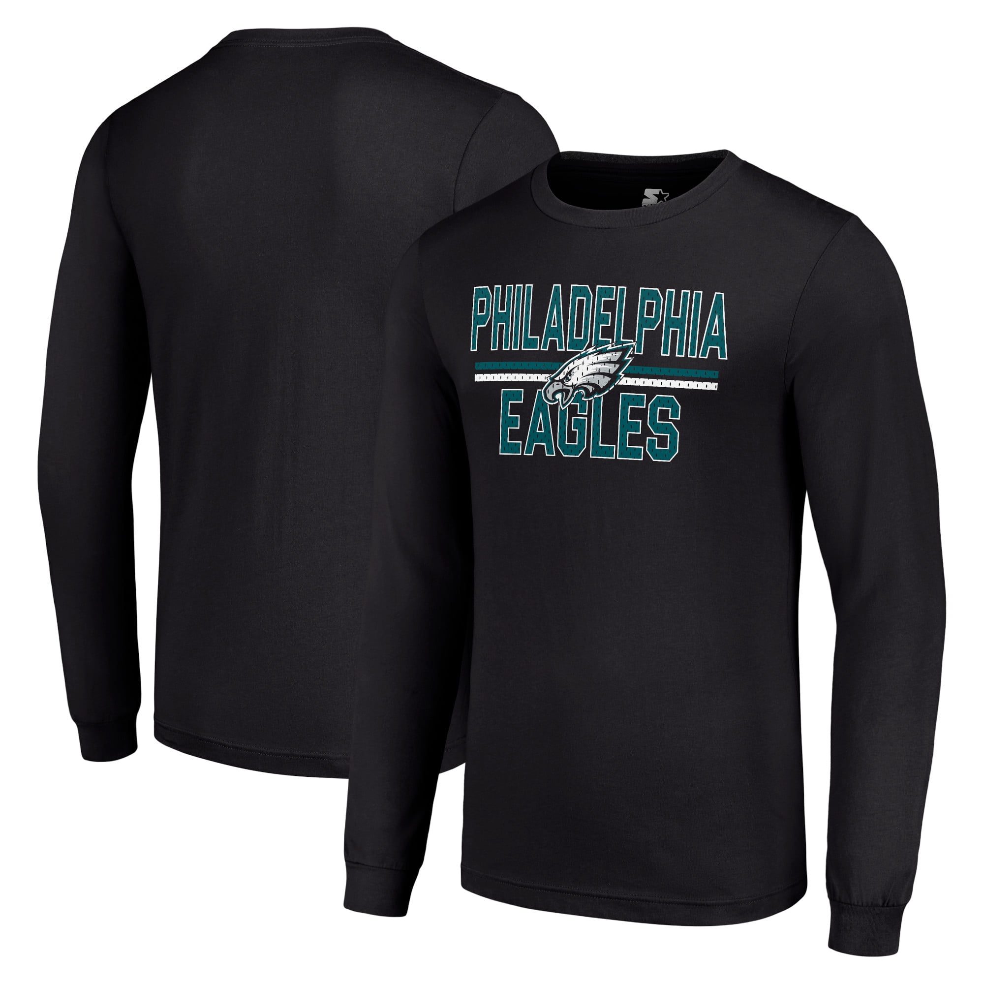 Men's Starter Black Philadelphia Eagles Team Mesh Print Graphic Long ...
