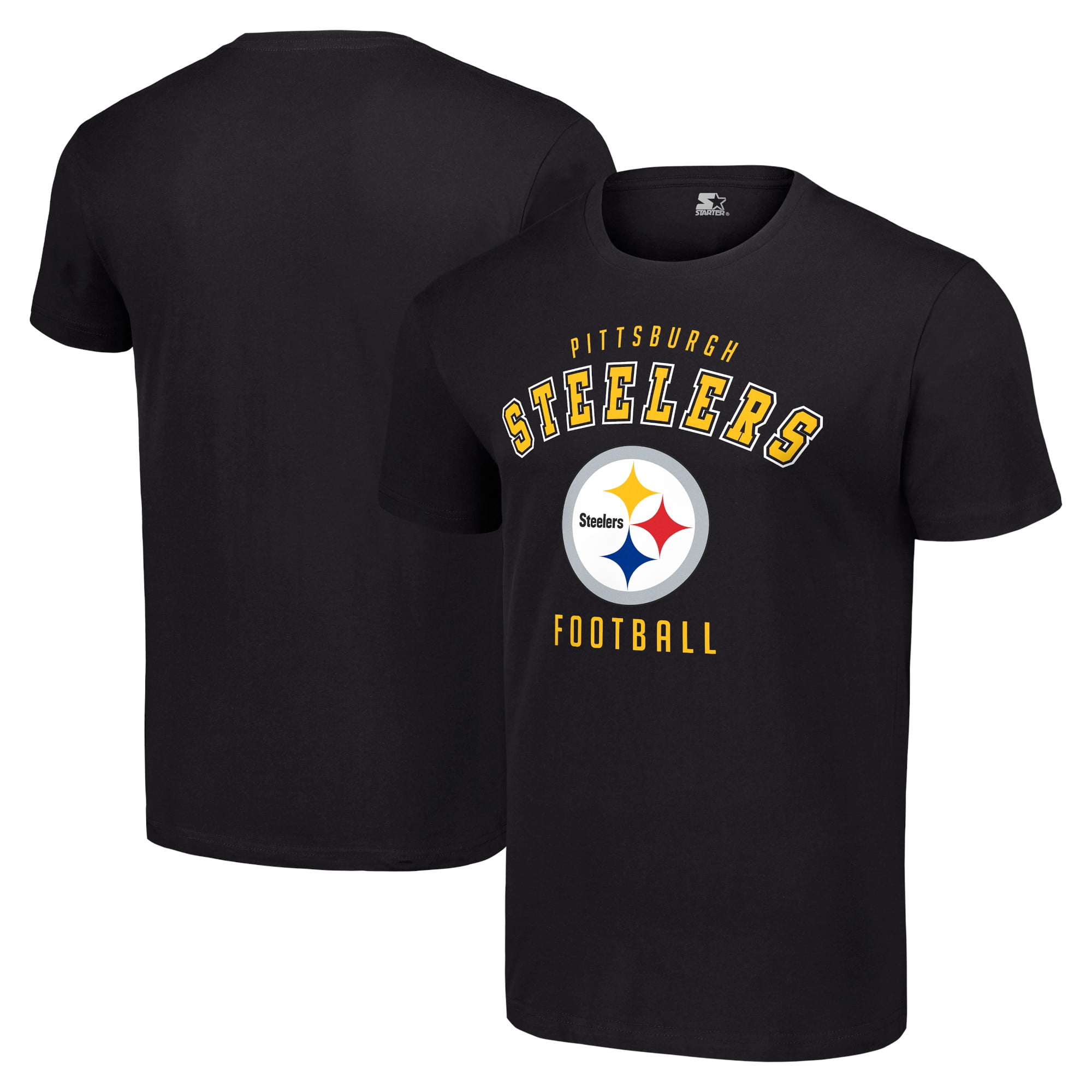 Men's Starter Black Pittsburgh Steelers Logo T-Shirt - Walmart.com
