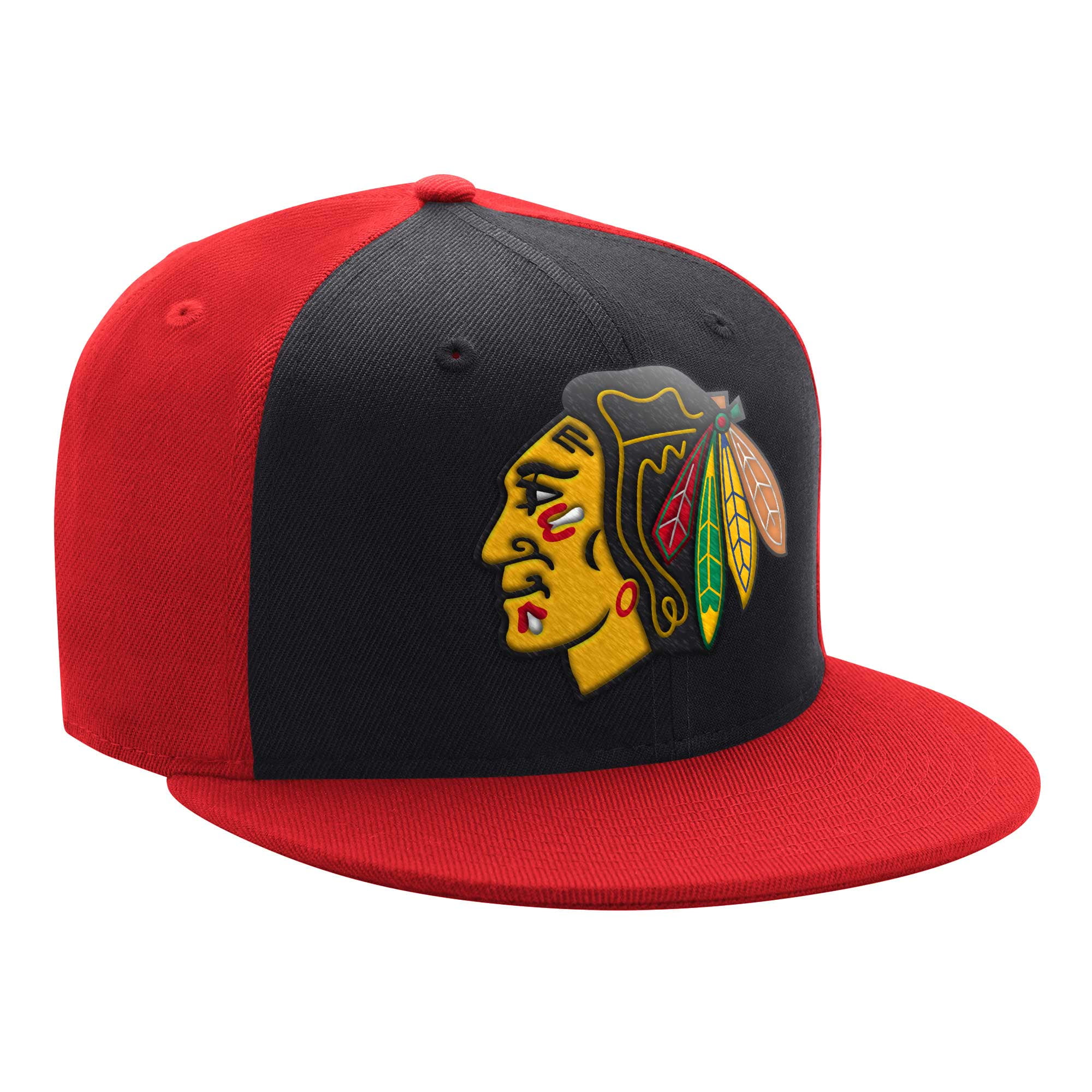 Men's Starter Black/Red Chicago Blackhawks Logo Two-Tone Snapback Hat ...