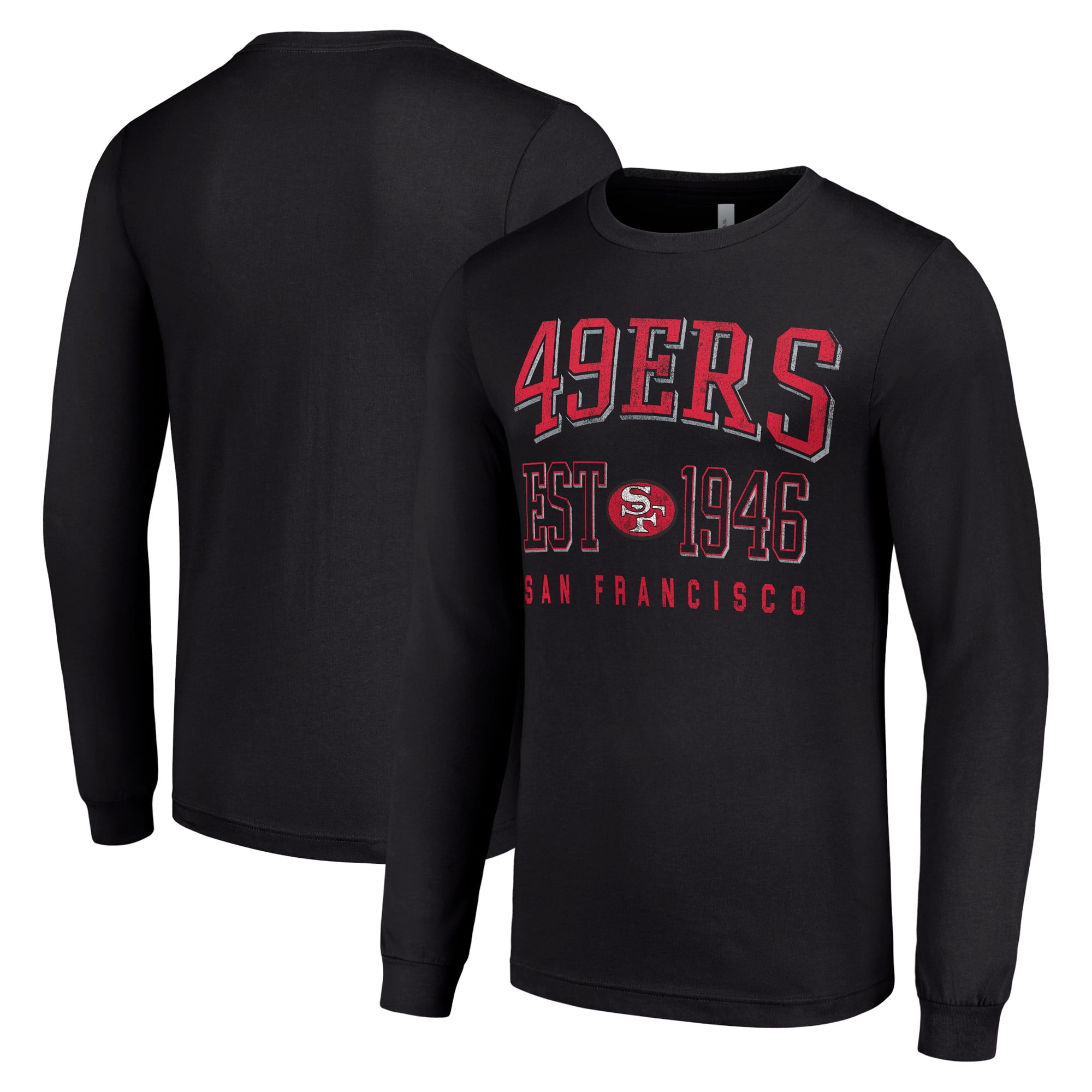 Men's Starter Black San Francisco 49ers Throwback Logo Long Sleeve T ...