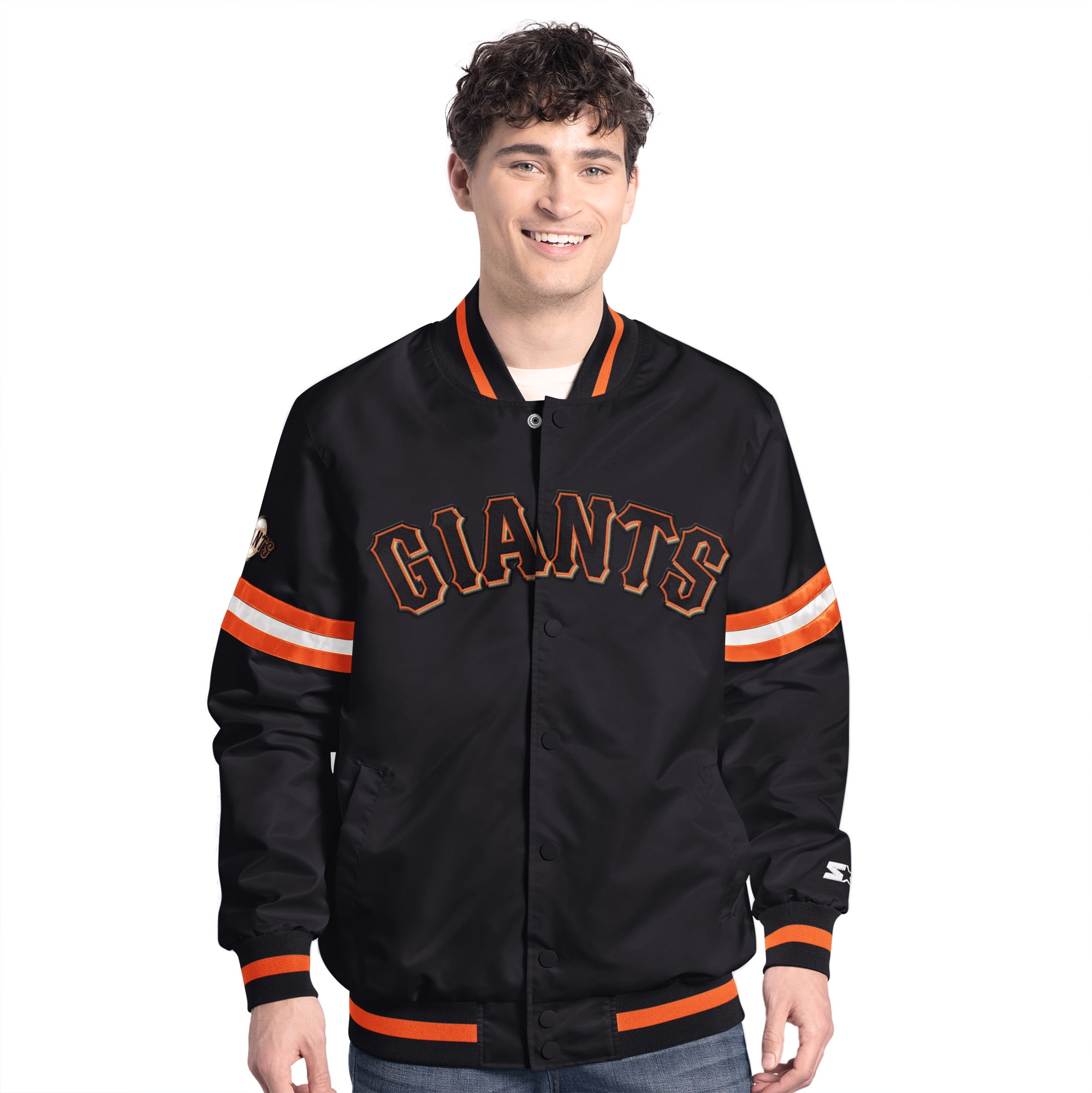 Men's-Starter Black San Francisco Giants Scout Full-Snap Varsity Jacket ...