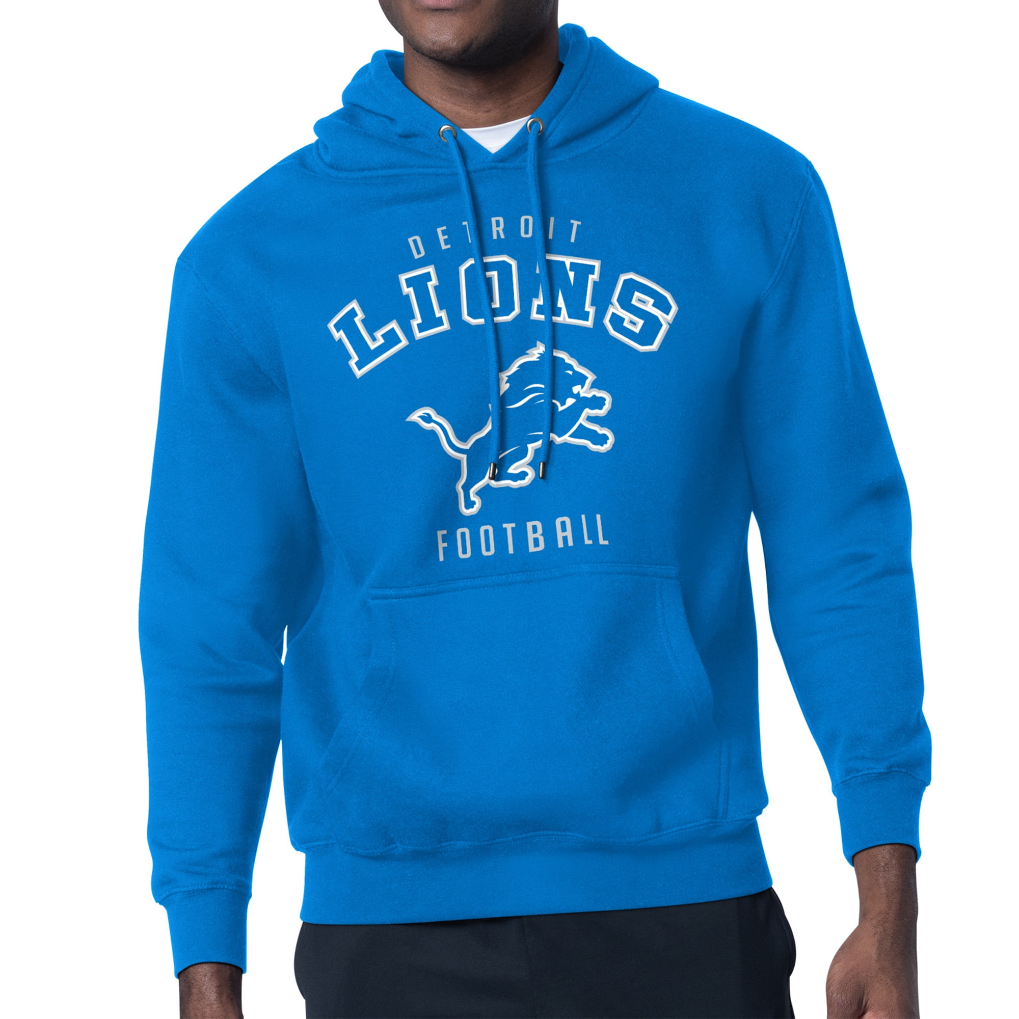 Men's Starter Blue Detroit Lions City Team Logo Pullover Hoodie ...