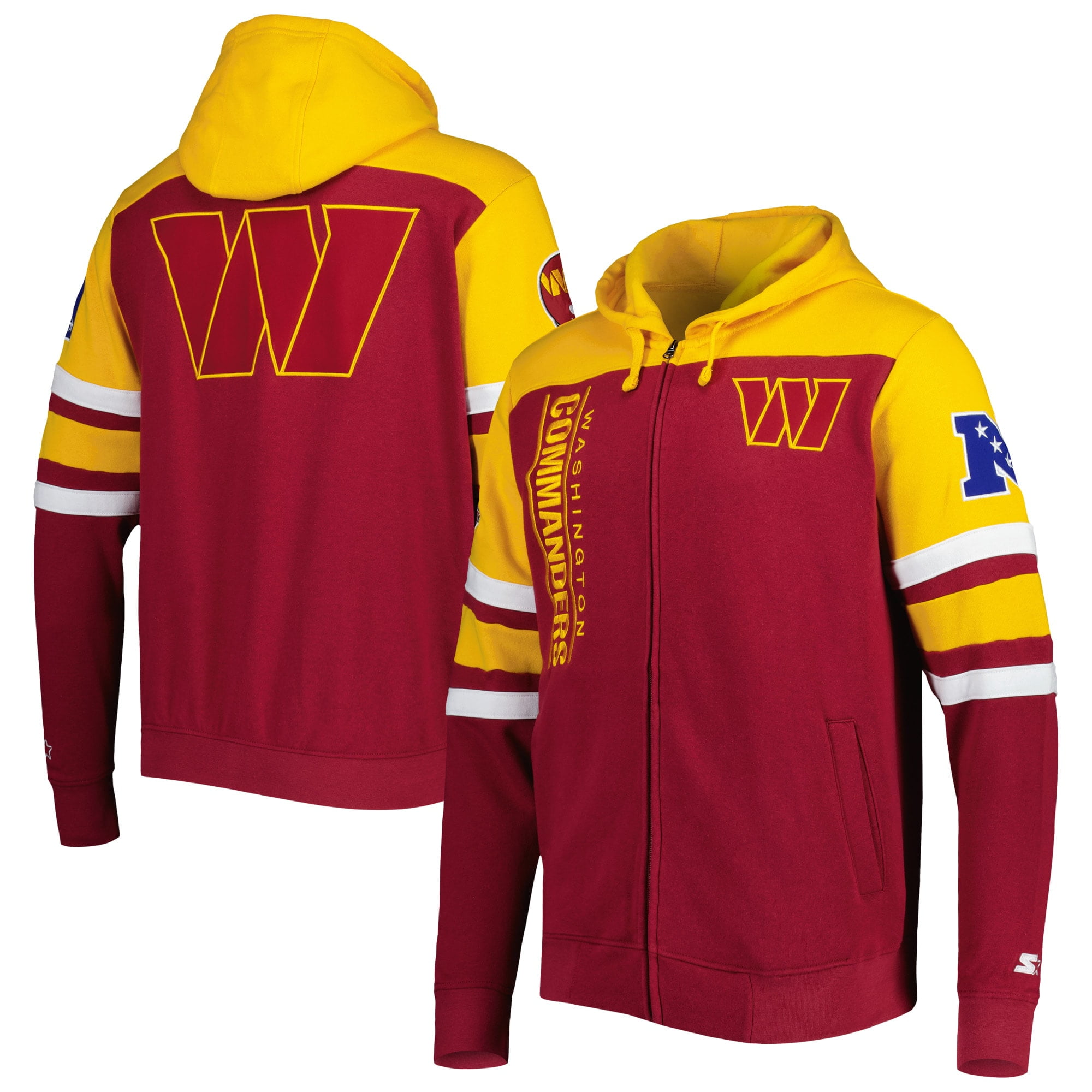 Men's Starter Burgundy Washington Commanders Extreme Full-Zip Hoodie Jacket - Walmart.com