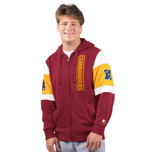 Men's Starter Burgundy Washington Commanders Extreme Full-Zip Hoodie - Walmart.com